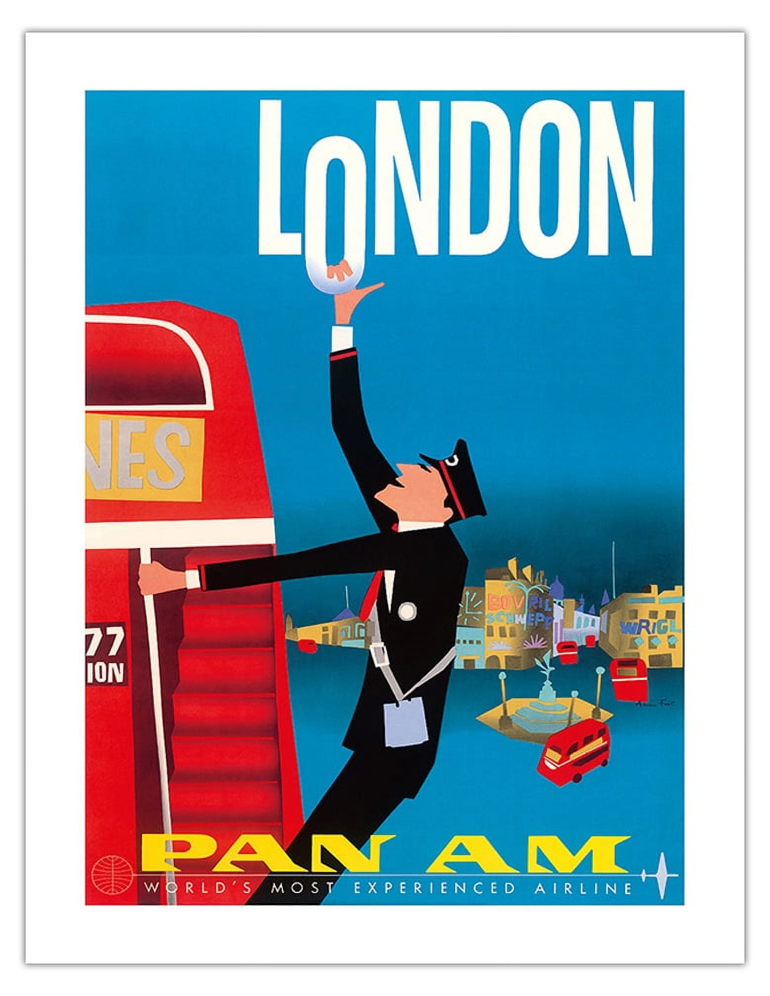 London England - Double Decker Buses Bovril and Schweppe - Pan American ...