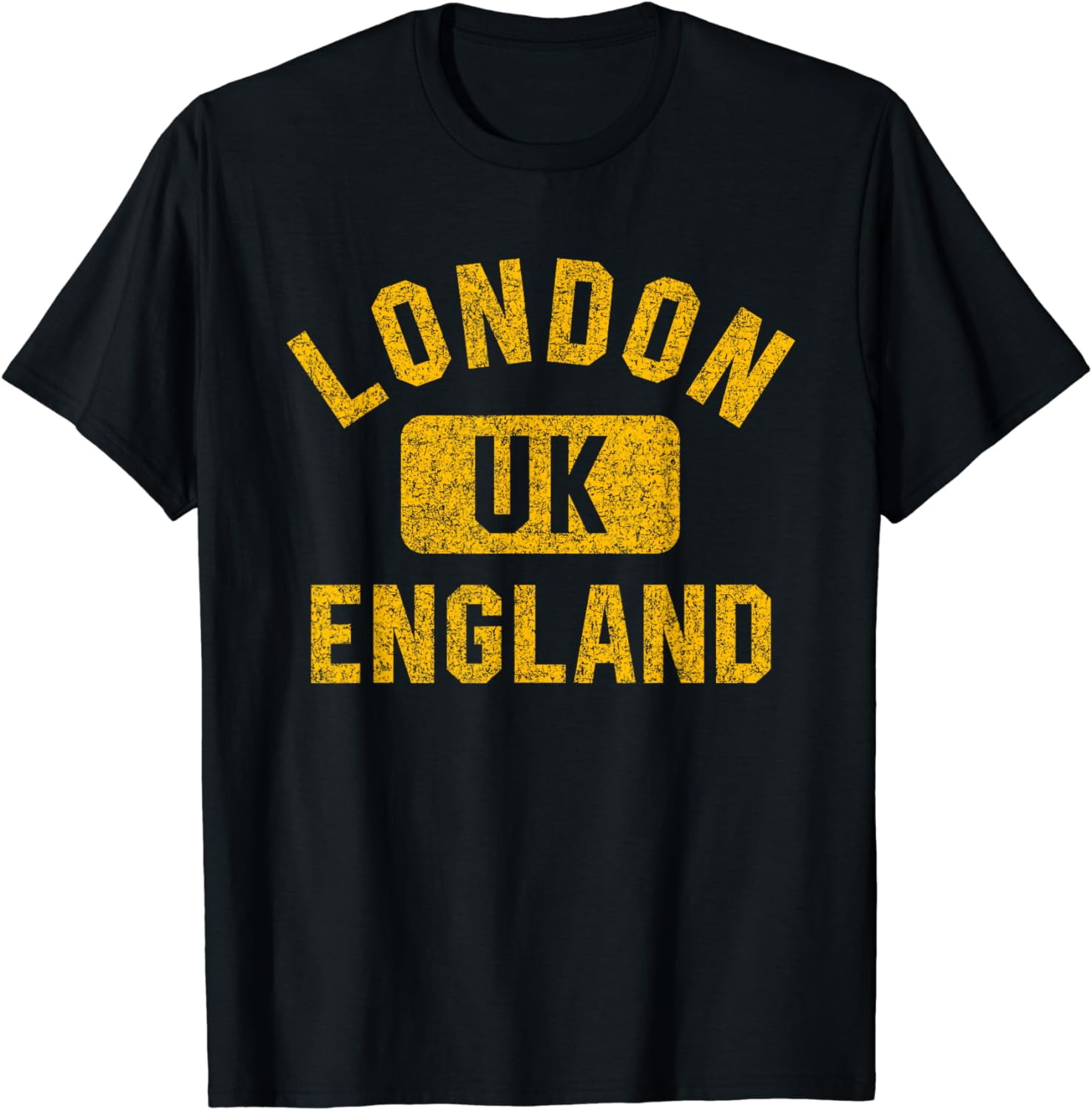 London England UK Gym Style Distressed Amber Print T-Shirt - Walmart.com