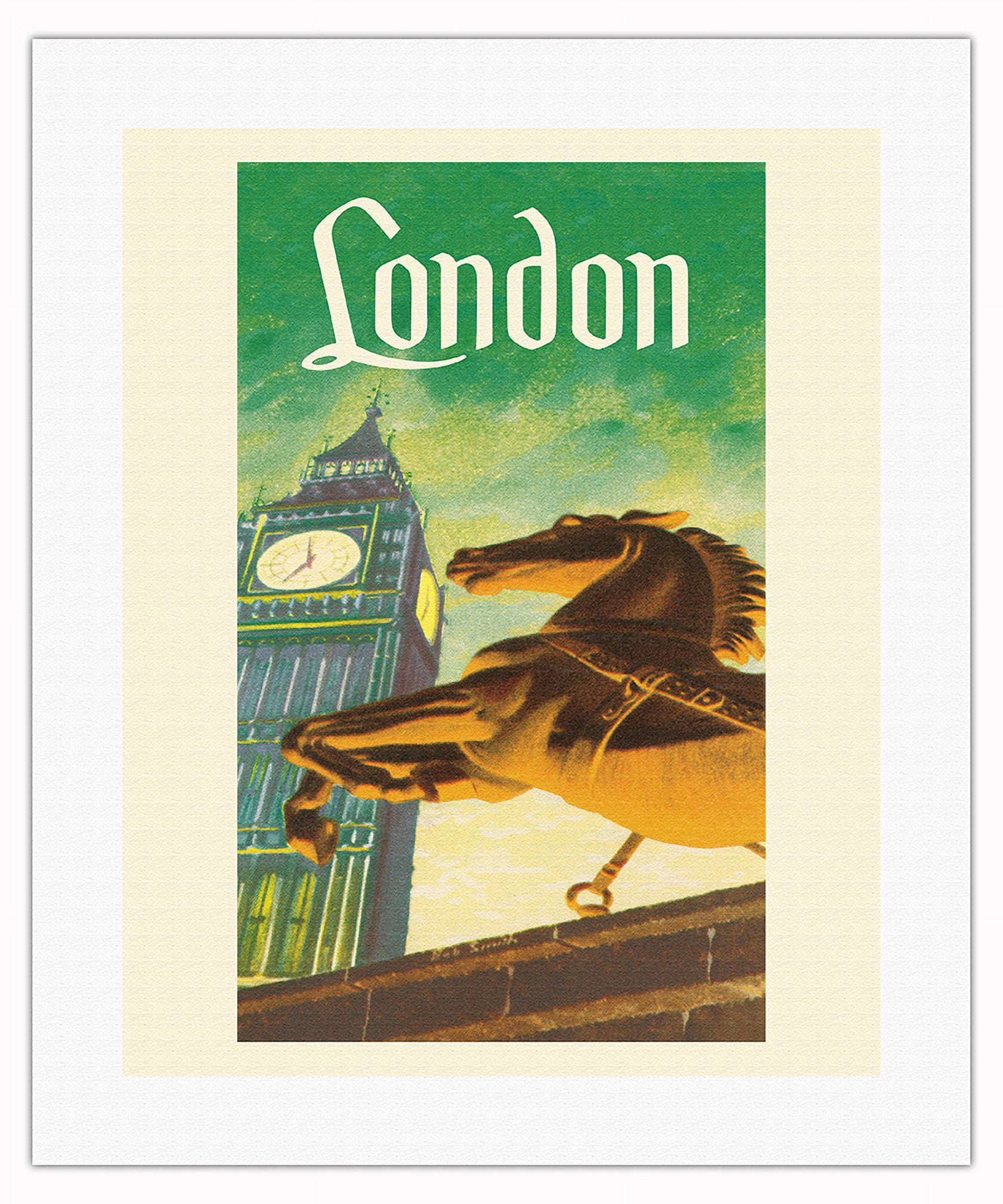 London England - Vintage Travel Poster by Bob Smith c.1953 - Fine Art ...