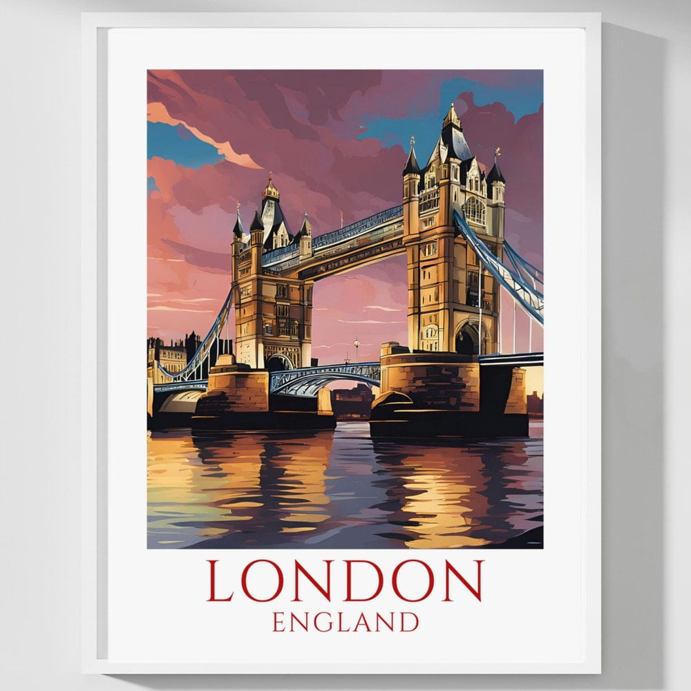 London England Wall Art - London Poster, London Bridge Cityscape Travel ...
