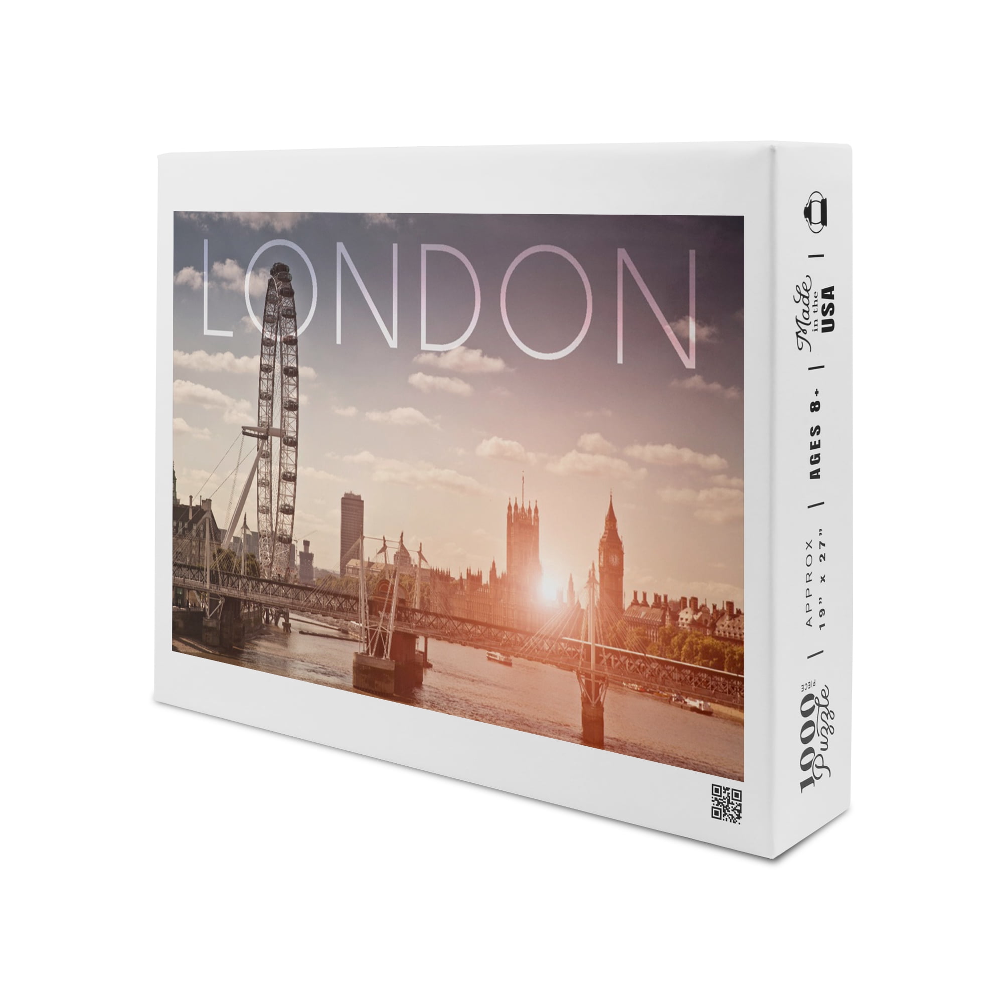 London, England, Wheel and Bridge (1000 Piece Puzzle, Size 19x27 ...