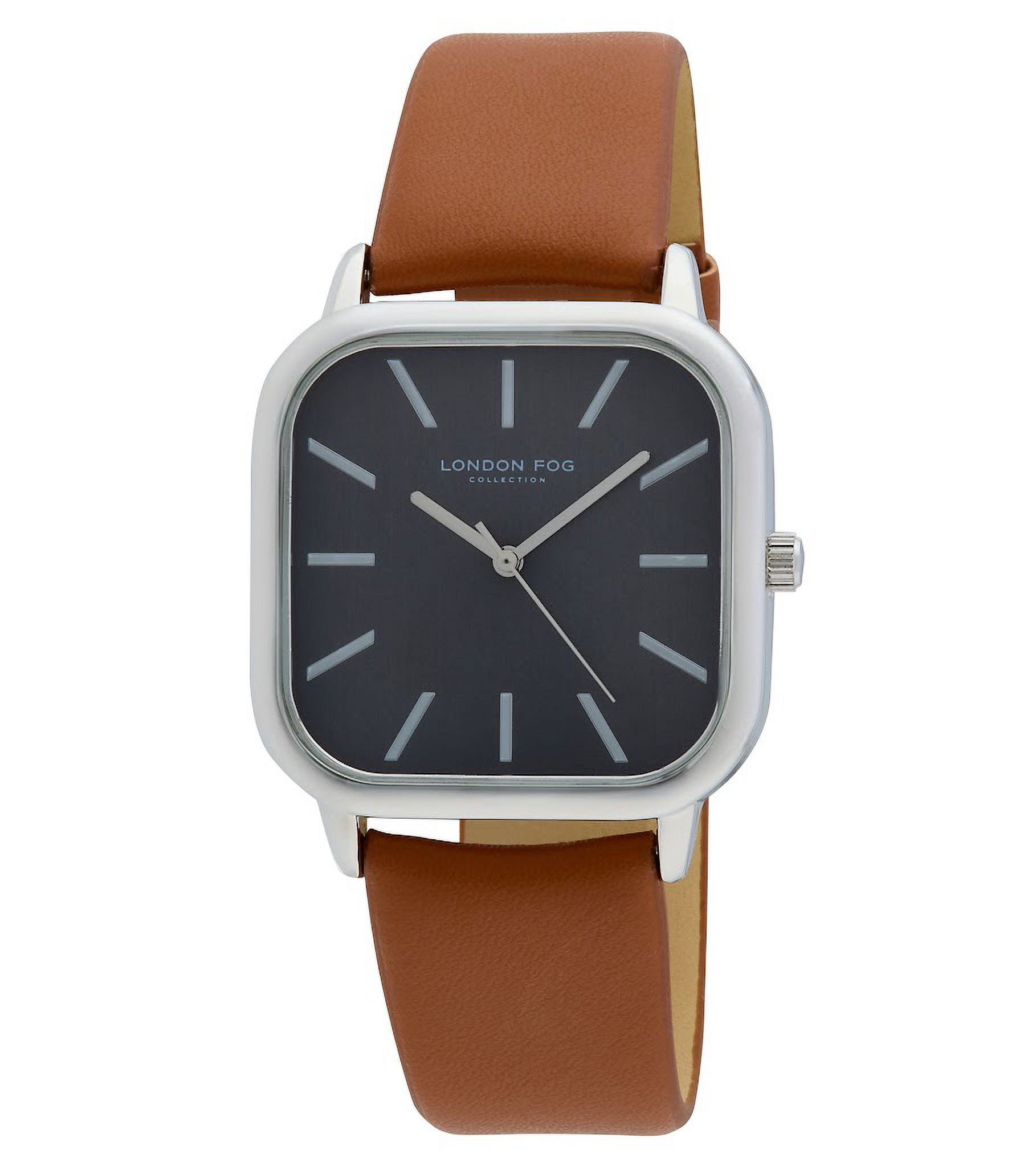 London Fog Grey Square Grove Strap 35mm Watch - Walmart.com