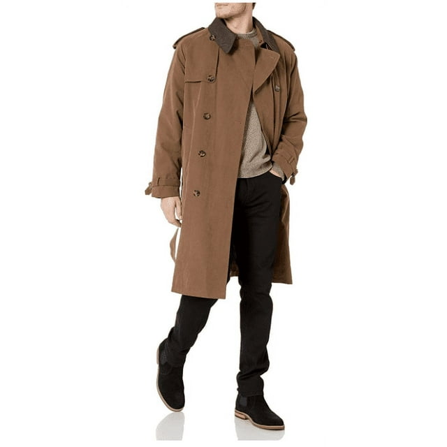 London Fog Men's Iconic Double Breasted Trench Coat with Zip-Out Liner ...