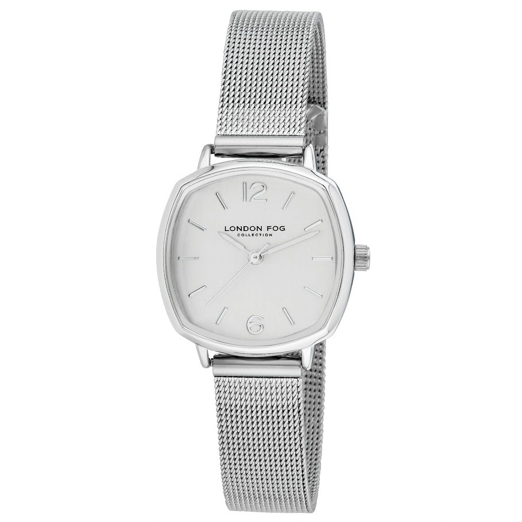 London Fog Silver 26mm Hexagon Case Mesh Strap Watch - Walmart.com