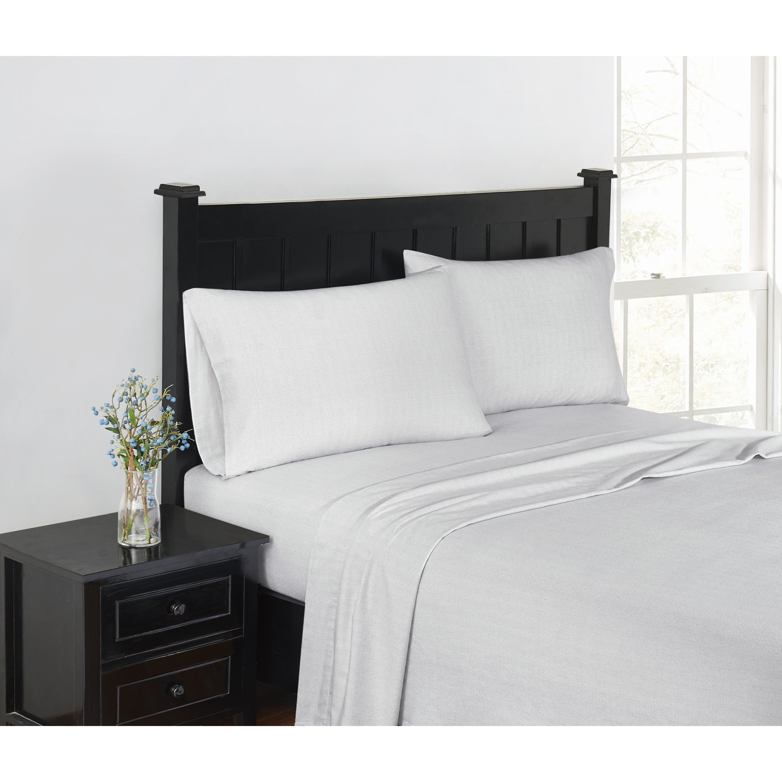 London Fog - Twin 3 Piece Sheet + Pillowcase Set - Plaid Flannel ...