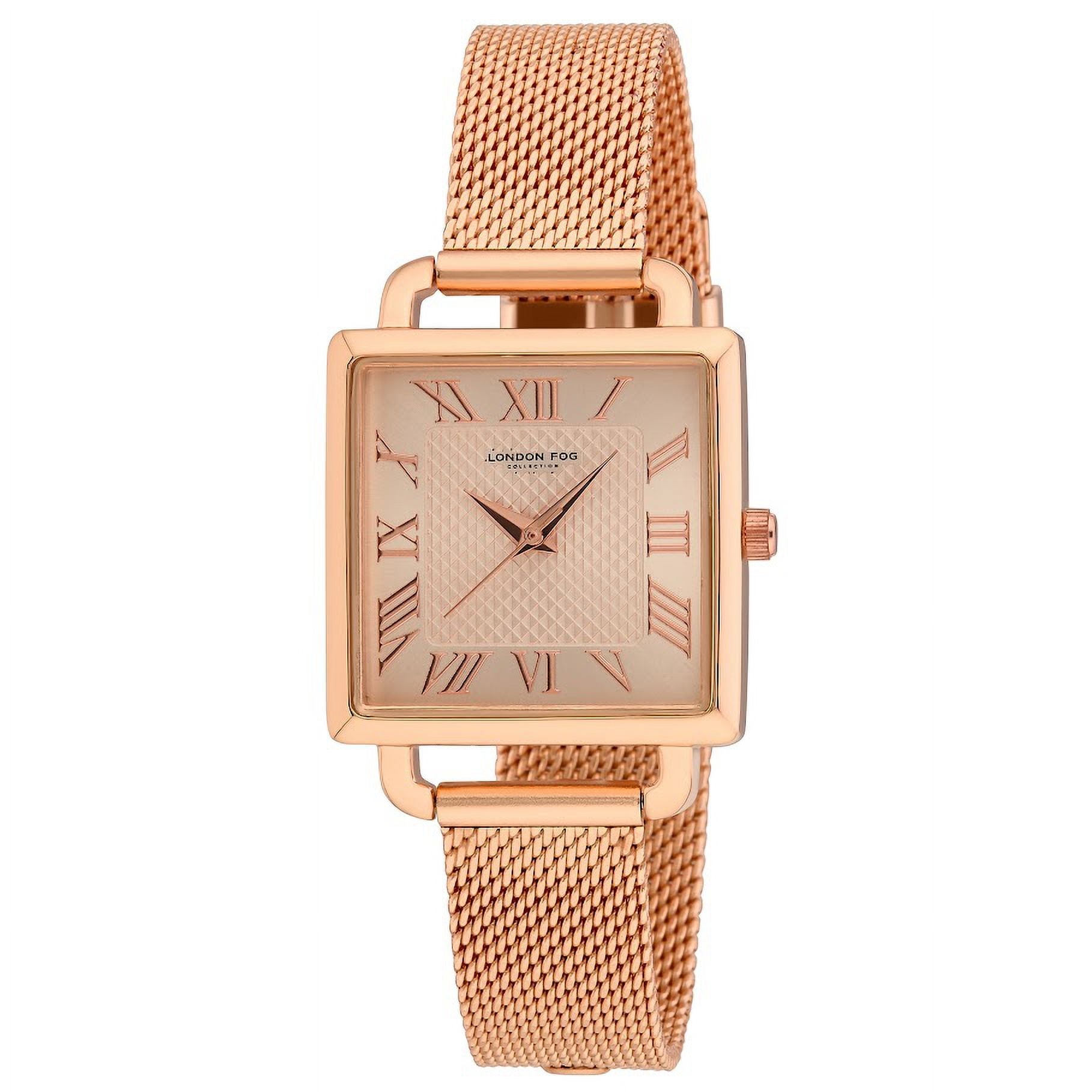 London Fog Women's 28mm Bristol Rose Gold Mesh Strap Watch - Walmart.com