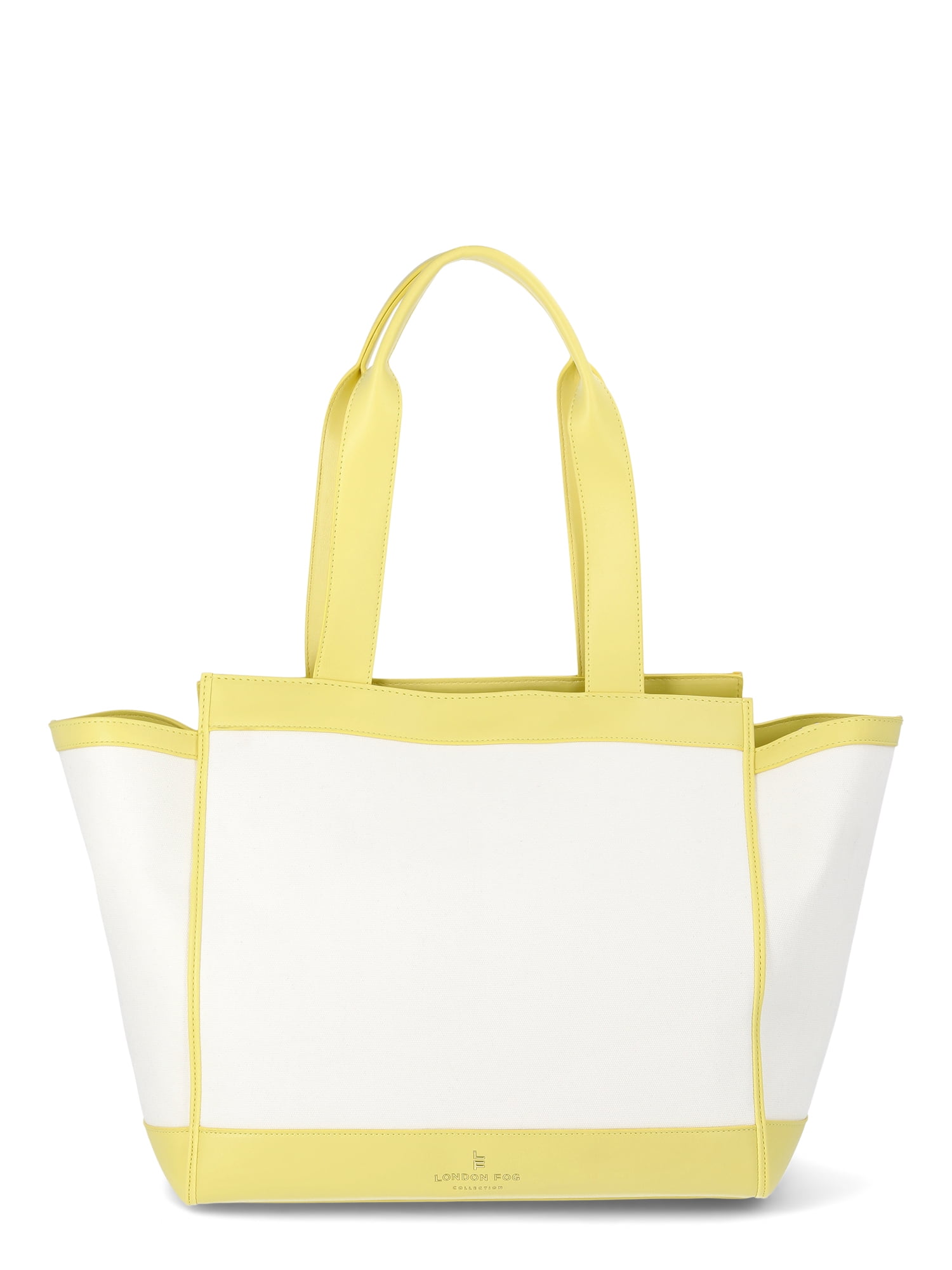 London Fog Women's Dalia Boxy Canvas Beach Tote, Yellow - Walmart.com