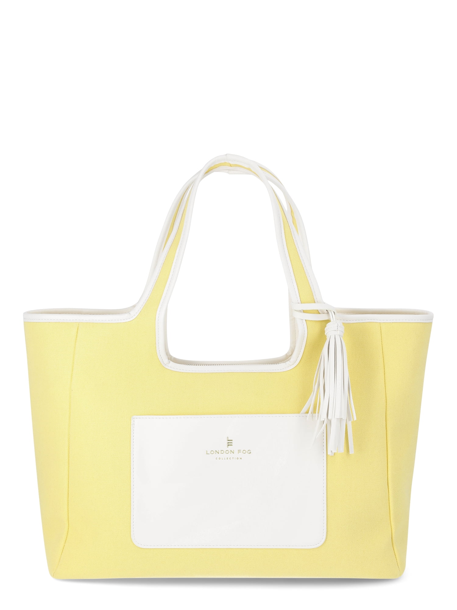 London Fog Women's Marigold Pocket Canvas Tote, Yellow - Walmart.com