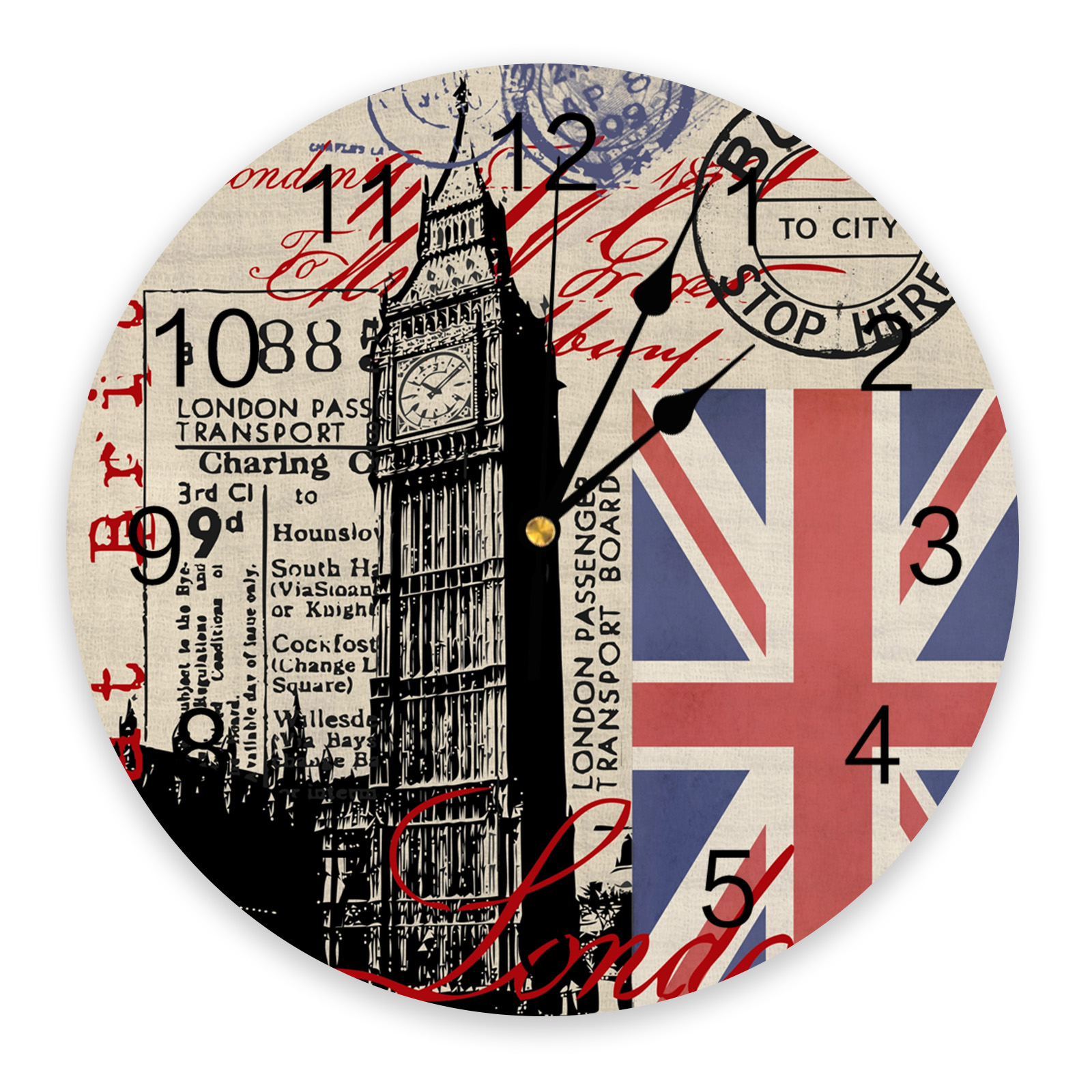 London Great Britain Big Ben Wall Clock Large Modern Kitchen Dinning ...