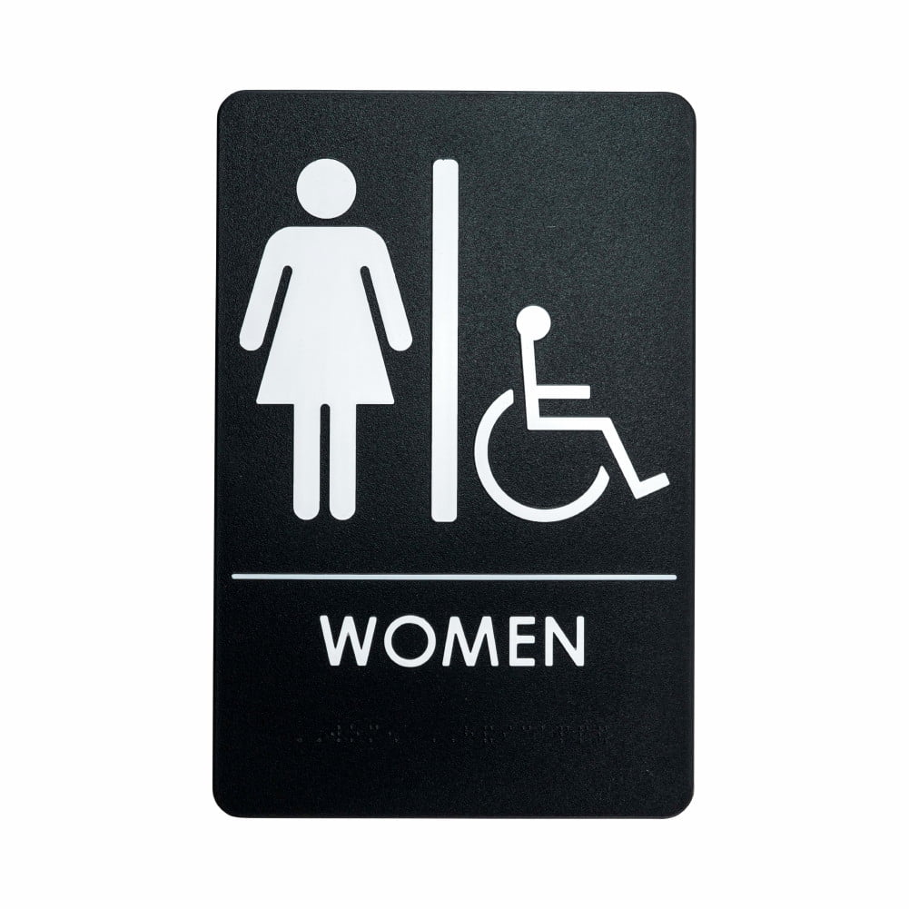 London Health Products Womens Restroom Sign - ADA Compliant - Black ...
