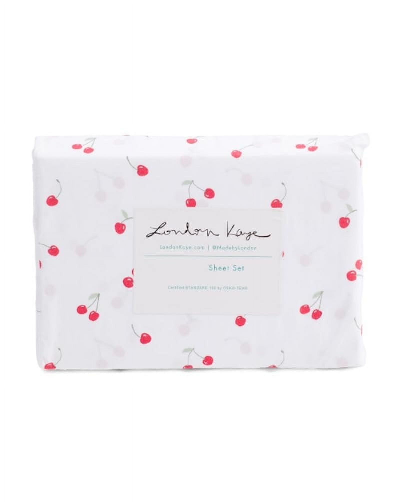 London Kaye Sheet Set Red Cherries, Full - Walmart.com