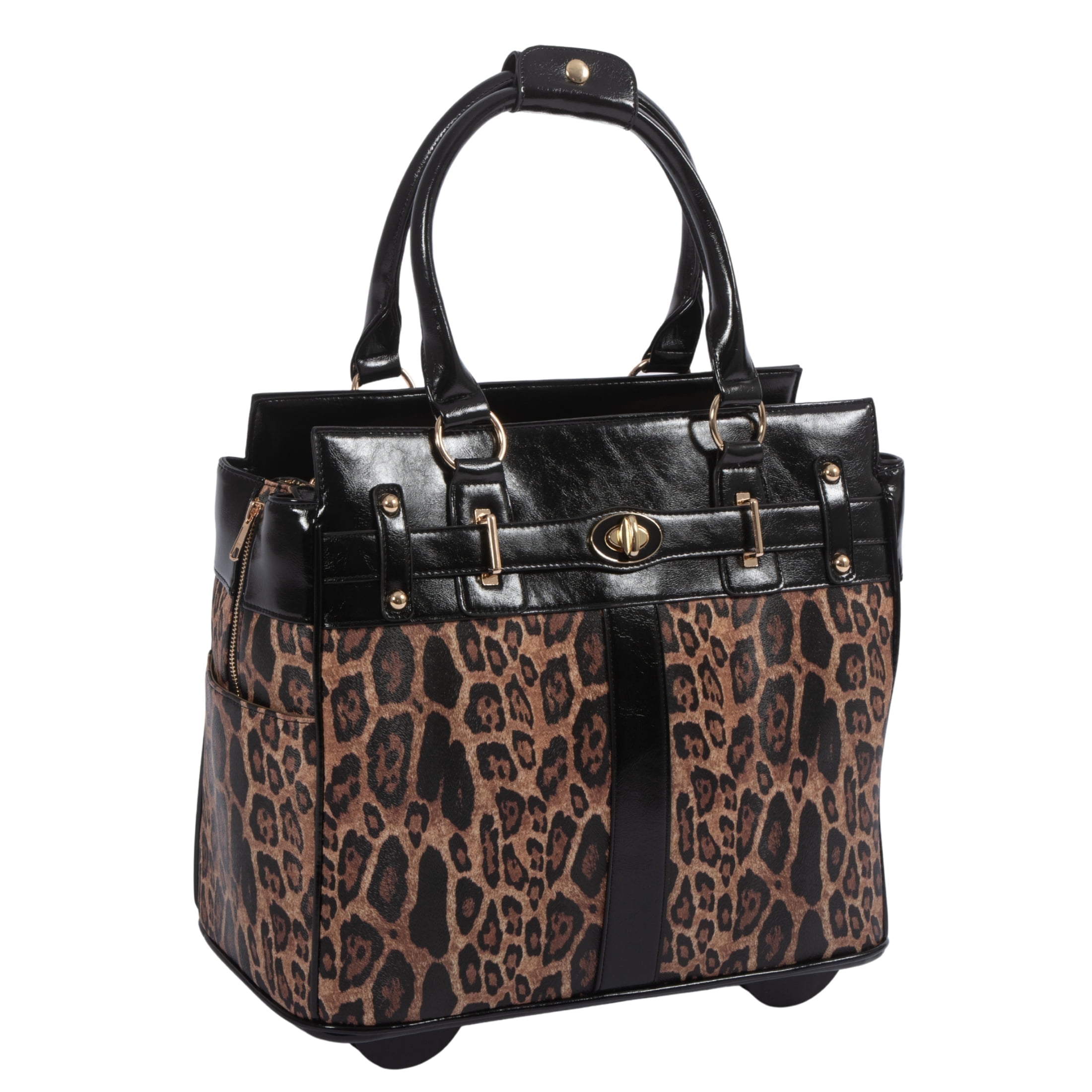 London Leopard Rolling Laptop Bag for Women Computer Case | Fits 13"-17 ...