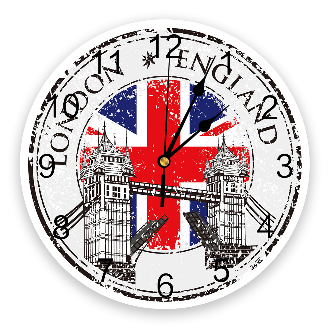 London Logotype Retro Building Wall Clock Modern Design Silent Bedroom ...