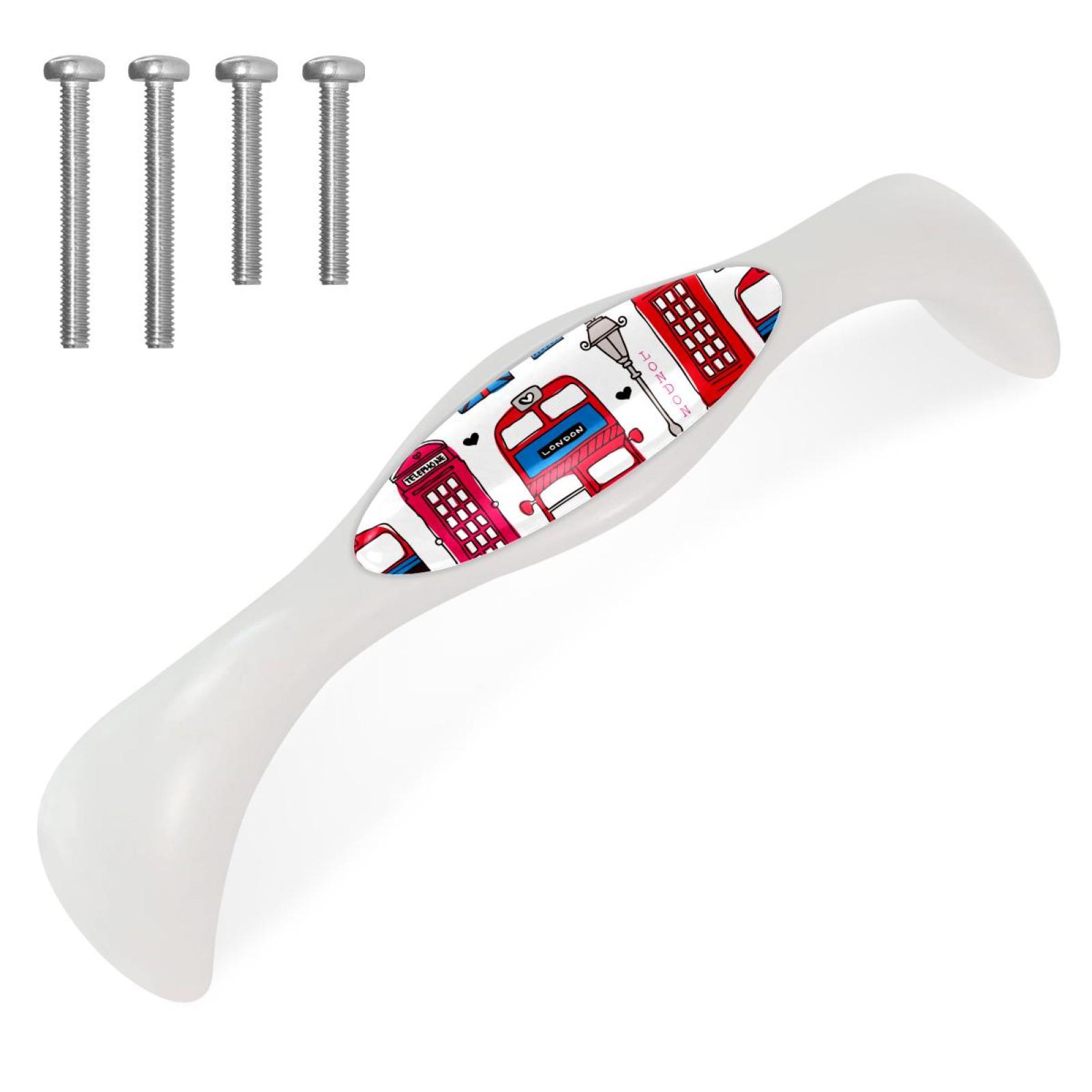 London Love UK Bus Knob 4 Pack Arched Drawer Pulls Crystal Glass White ...