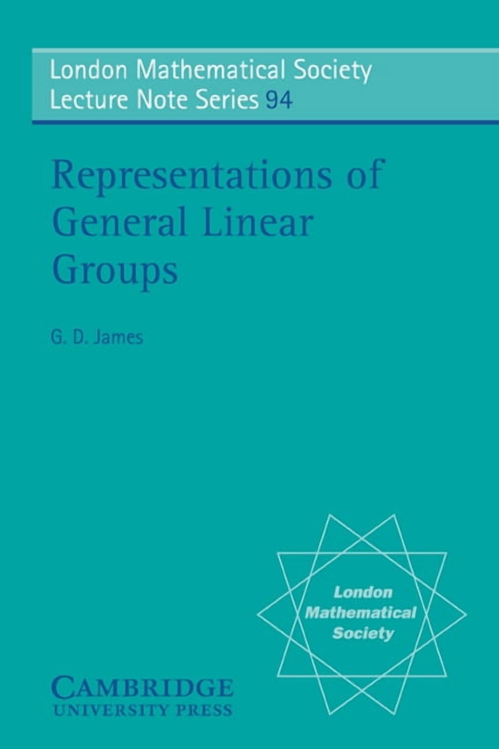 London Mathematical Society Lecture Note Representaions of General ...
