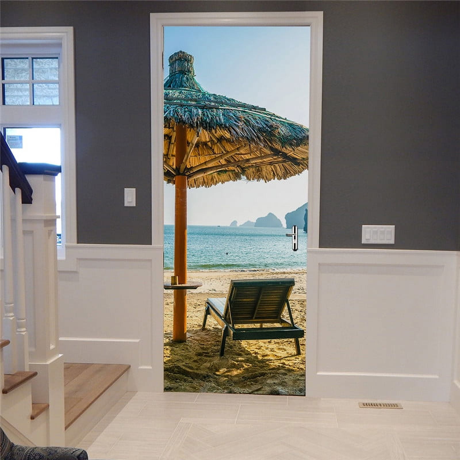London Platform Library Bookshelf Door Sticker Wallpaper For Doors ...