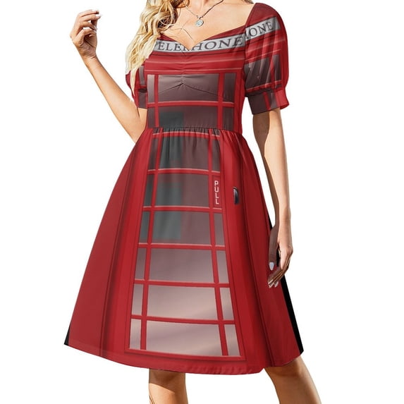 London Red Ph Booth Box Dress Women's evening dress women clothes ...