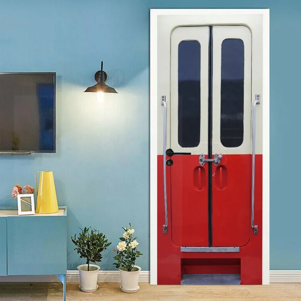 London Red Telephone Door Sticker 3D Paris Modern Art Design Wallpaper ...