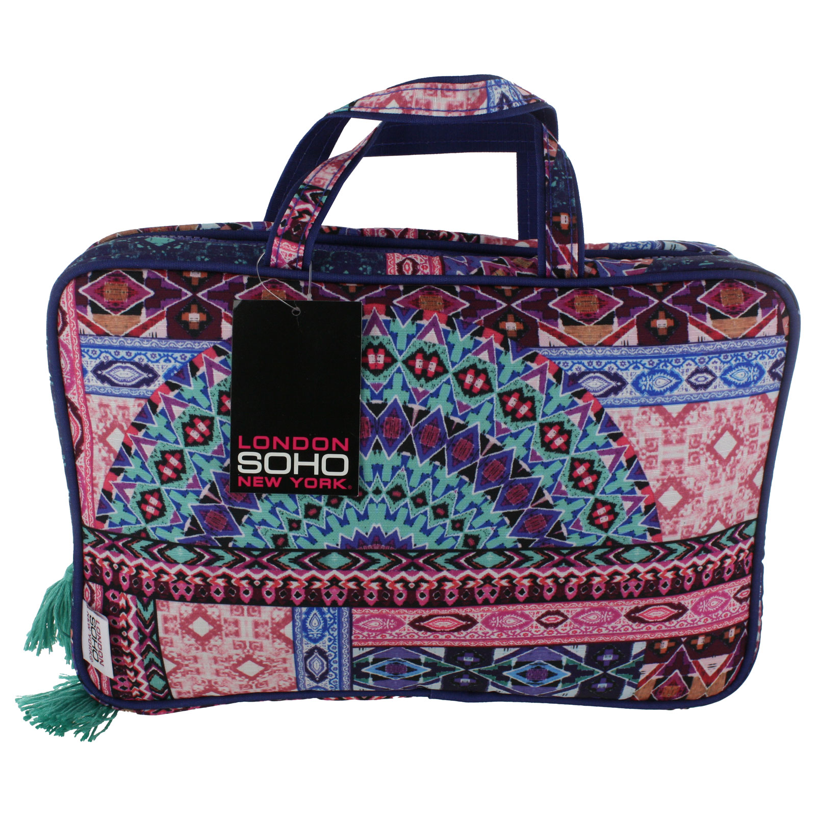 London SOHO FUNKtionally Fun Zippered Bohemian Chic Design Weekender ...