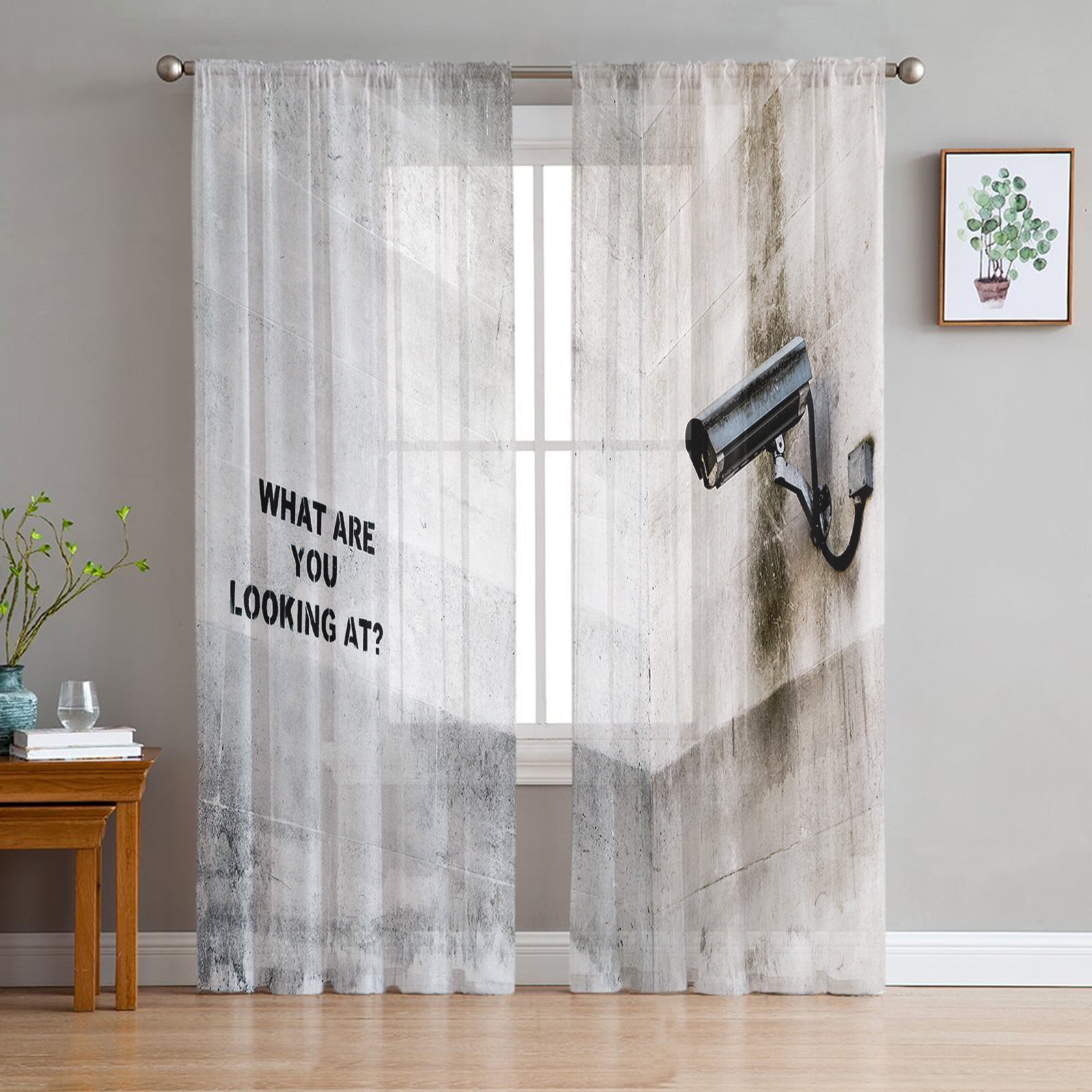 London Sketch Set With Tea Cup Crown Teleph Booth Tulle Curtains For Living Room Sheer Curtain ...