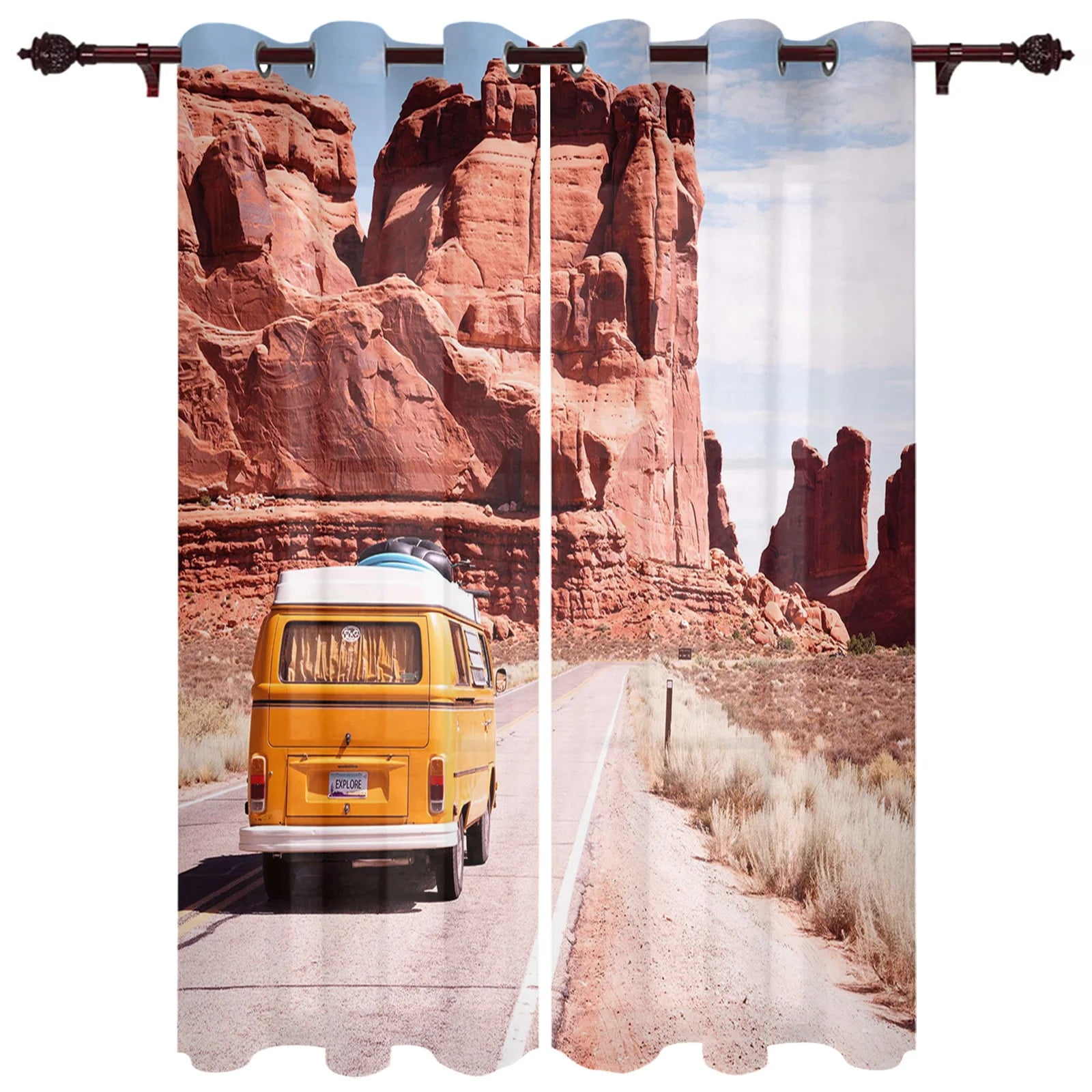 London Street Red Bus Big Ben Modern Window Curtains for Living Room ...