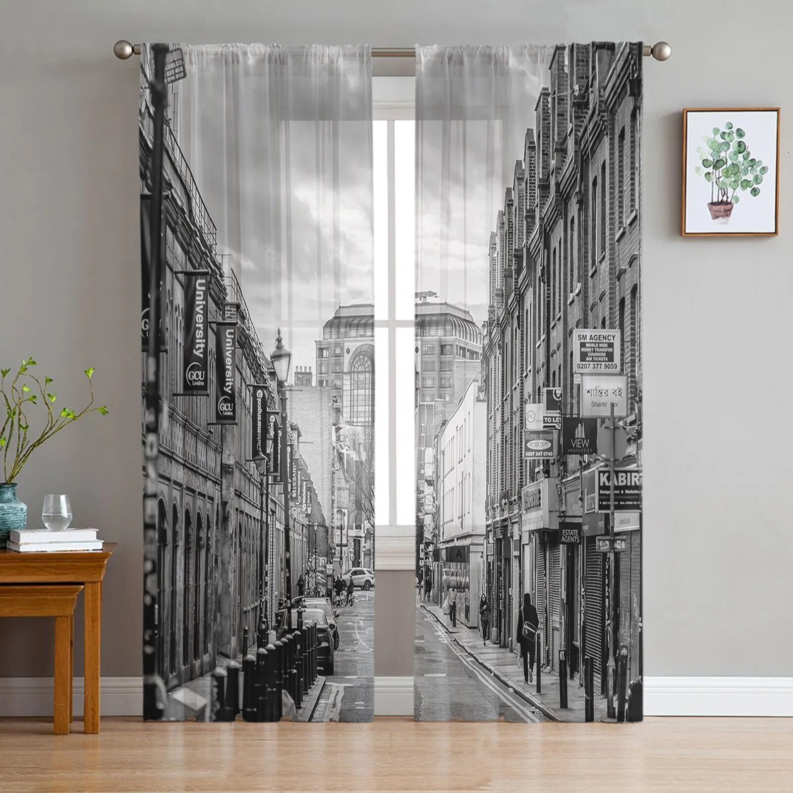 London Street Red Bus Big Ben Window Curtains Bedroom Modern Drape ...