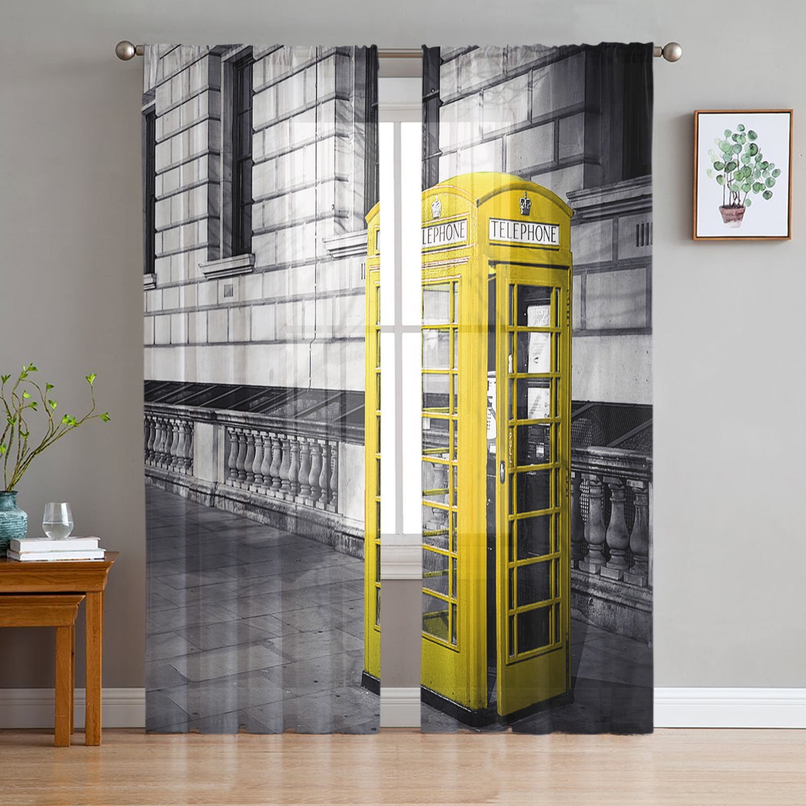 London Street Red Bus Big Ben Window Curtains Bedroom Modern Drape ...
