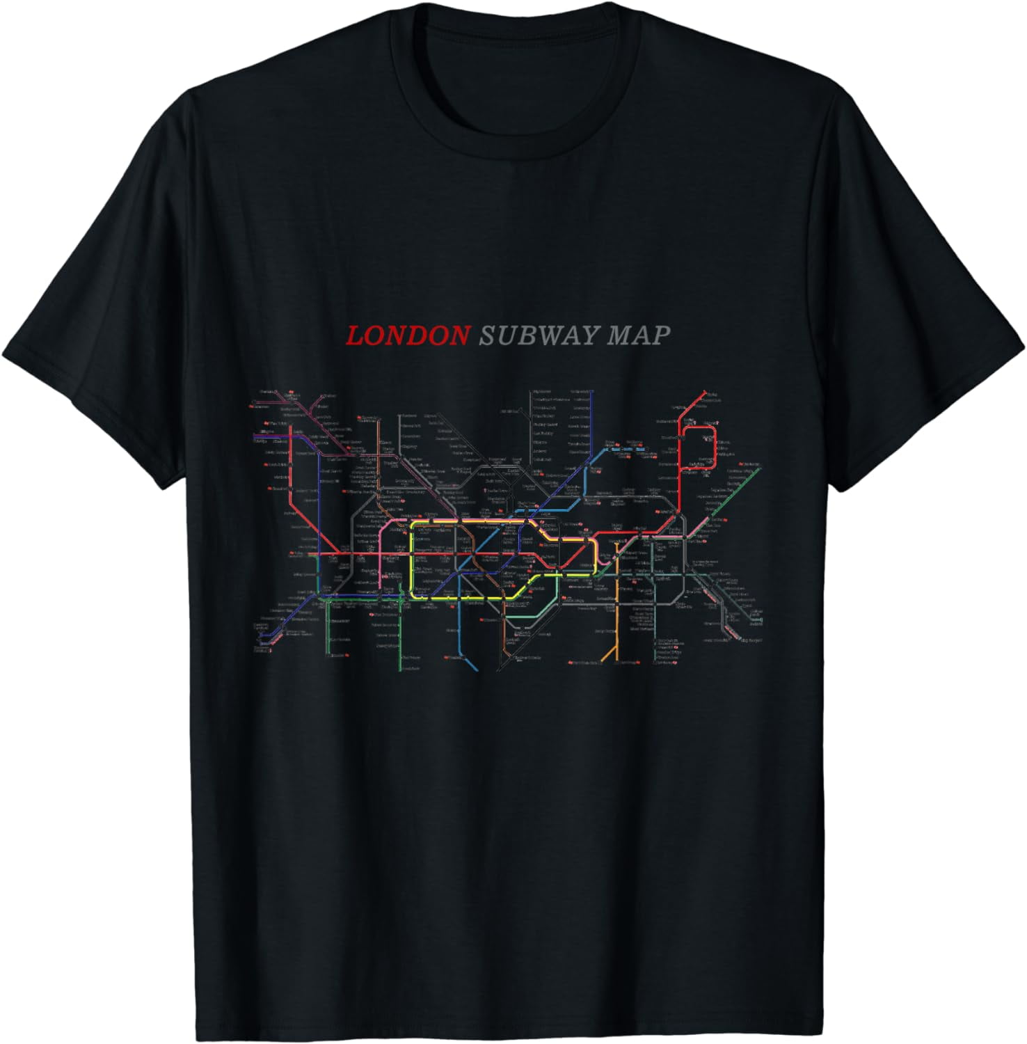 London Subway Map Tee | Metro, Underground T-Shirt - Walmart.com