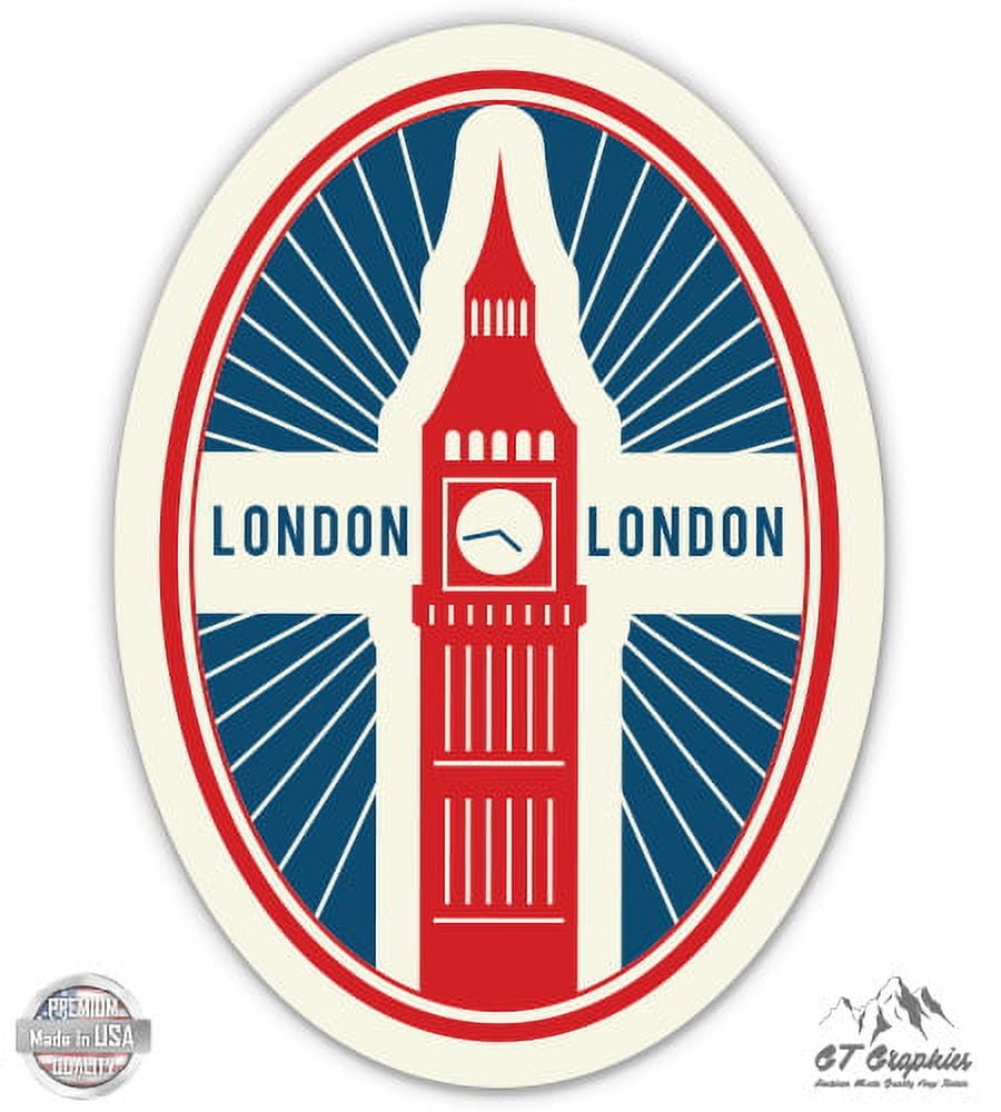 London Suitcase Sticker - 5" Vinyl Sticker - For Car Laptop I-Pad ...