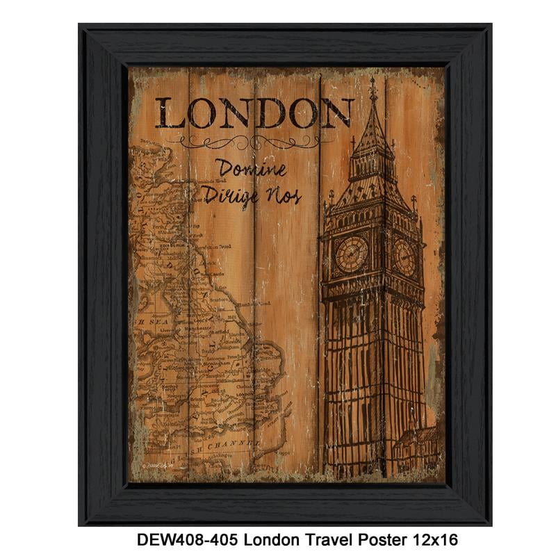 London Travel Poster By Debbie DeWitt Printed Wall Art Wood Multi-Color ...