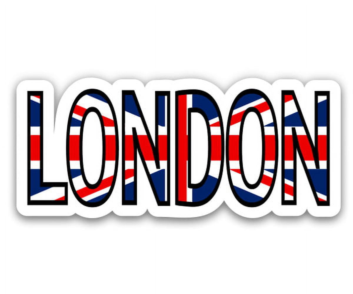 London UK Flag Letters Travel - 5" Vinyl Sticker - For Car Laptop I-Pad ...