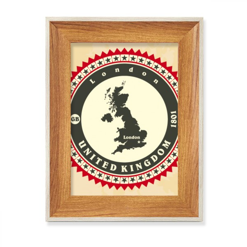 London UK United Kingdom Britain Country Map Desktop Wooden Photo Frame ...