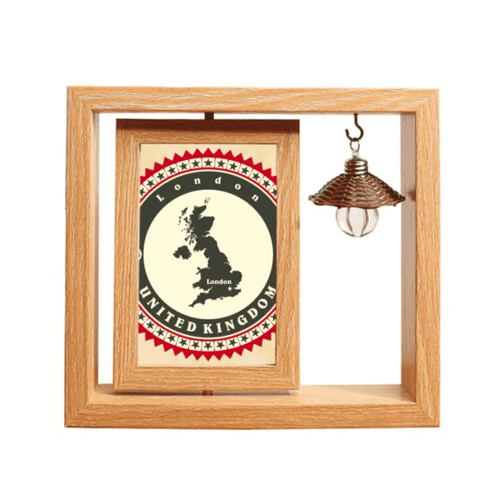 London UK United Kingdom Britain Country Map Wooden Rotating Picture ...