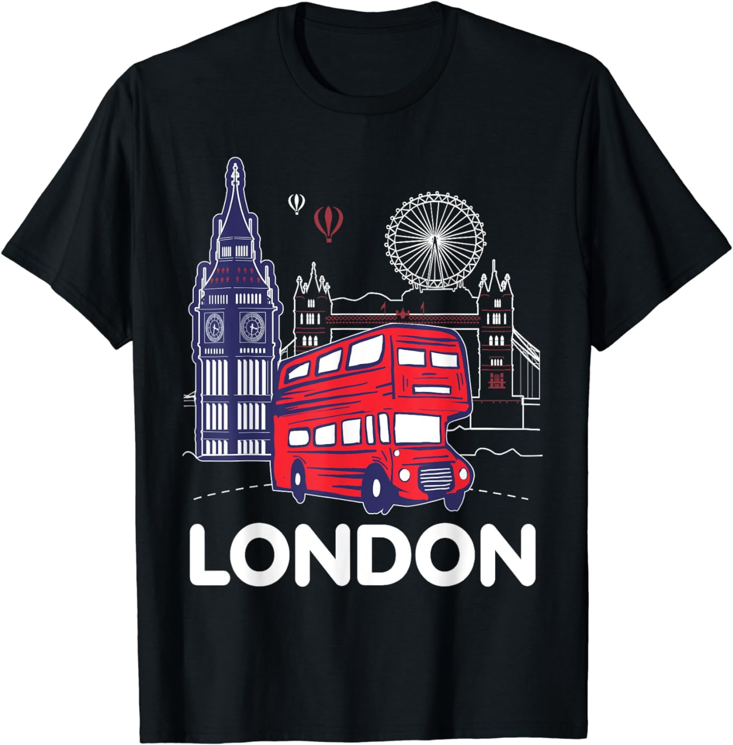 London Vibes Famous London Landmarks Souvenir Coronation T-Shirt ...