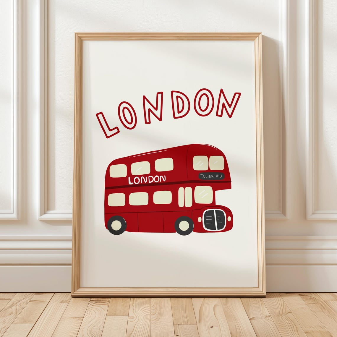 London Wall Print, London Bus Art Print, Cute Travel Wall Art, British ...