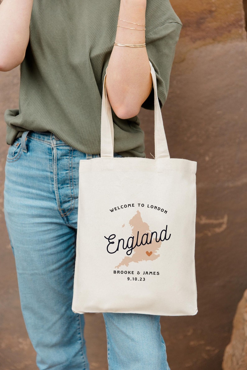 London Wedding Tote, Bachelorette Bag, Wedding Favor, England ...