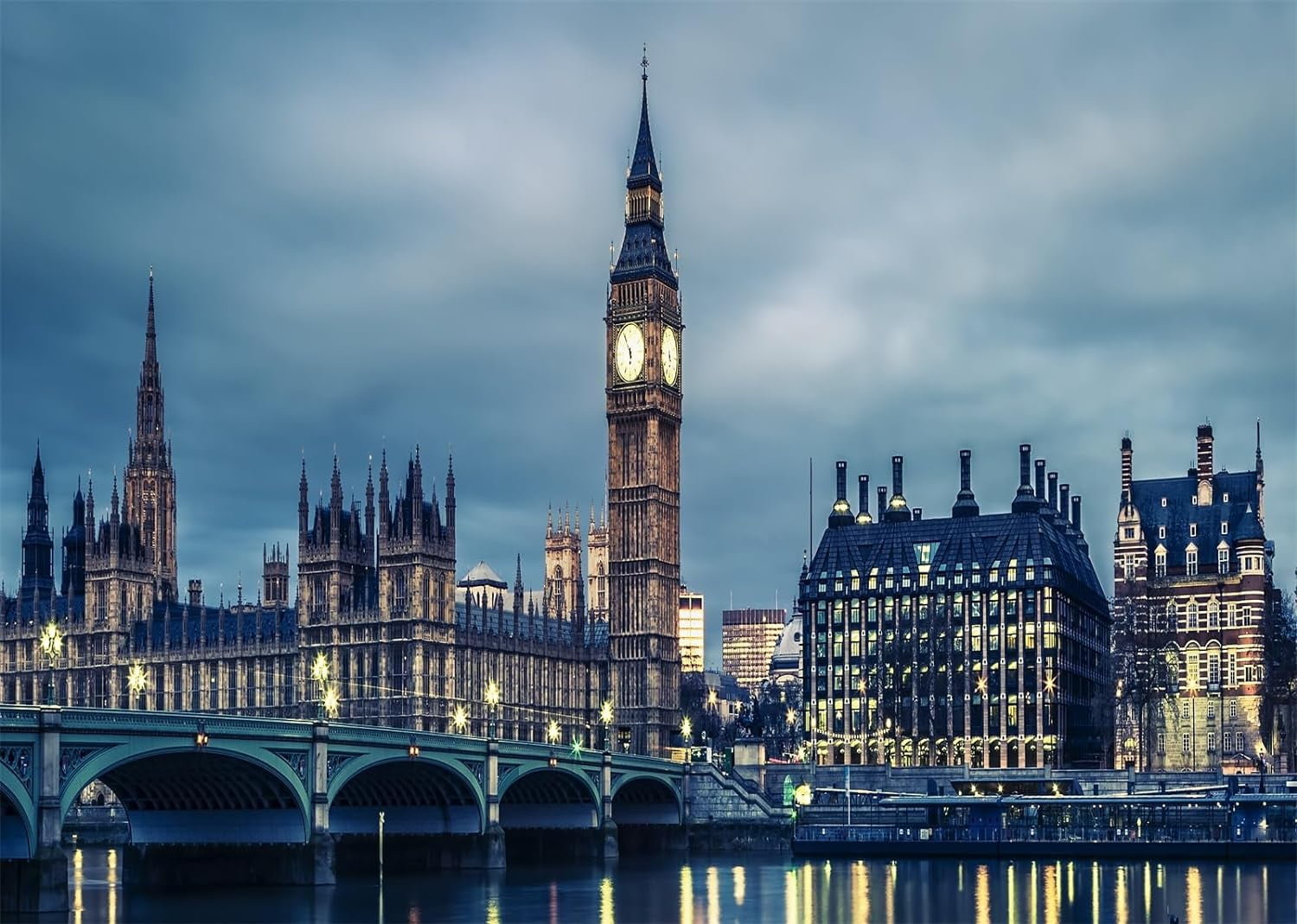 London Westminster Photography Backdrop Big Ben Night View Commercial ...