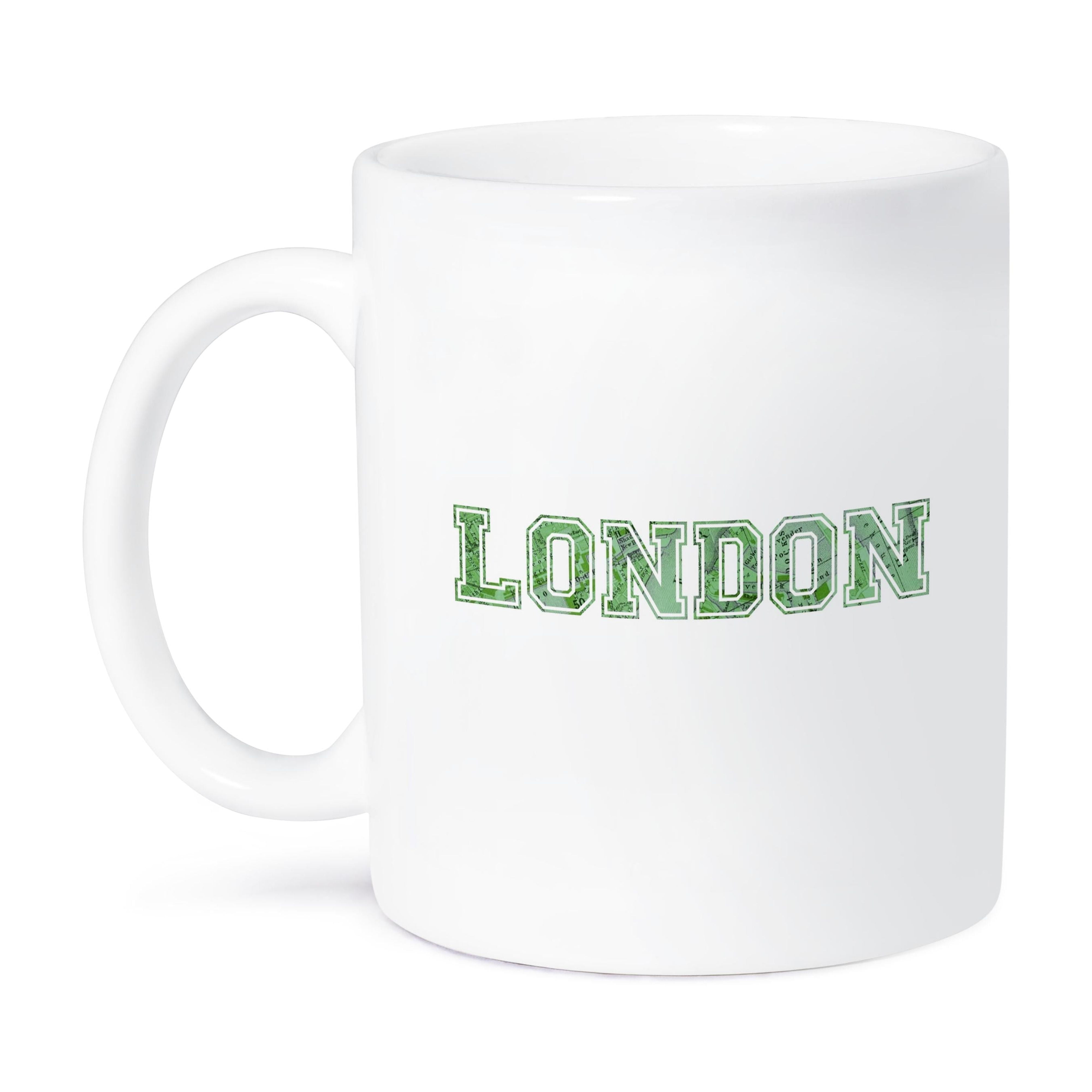London Word Art Made From Vintage Green Map Of England Capital City ...