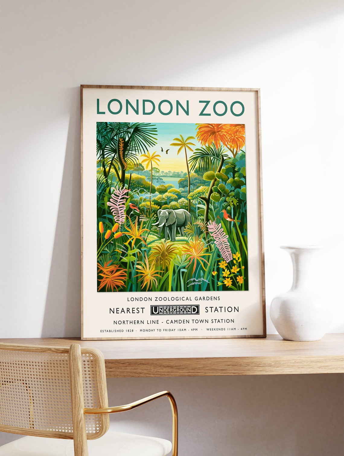 London Zoo Print, Elephant Print, Animal Poster, Botanical Decor, Henri ...