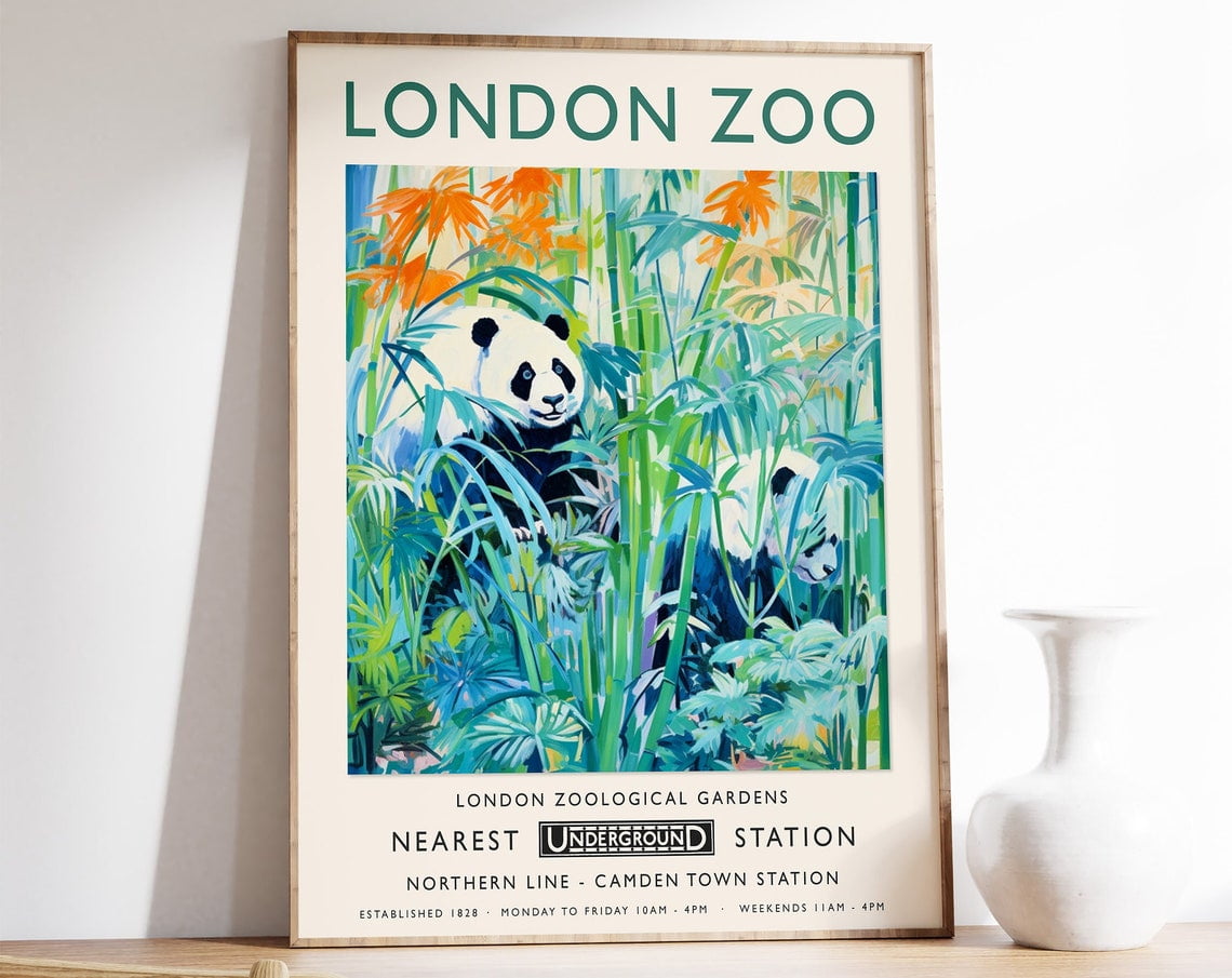 London Zoo Print, Panda Print, Animal Poster, Botanical Decor, Henri ...