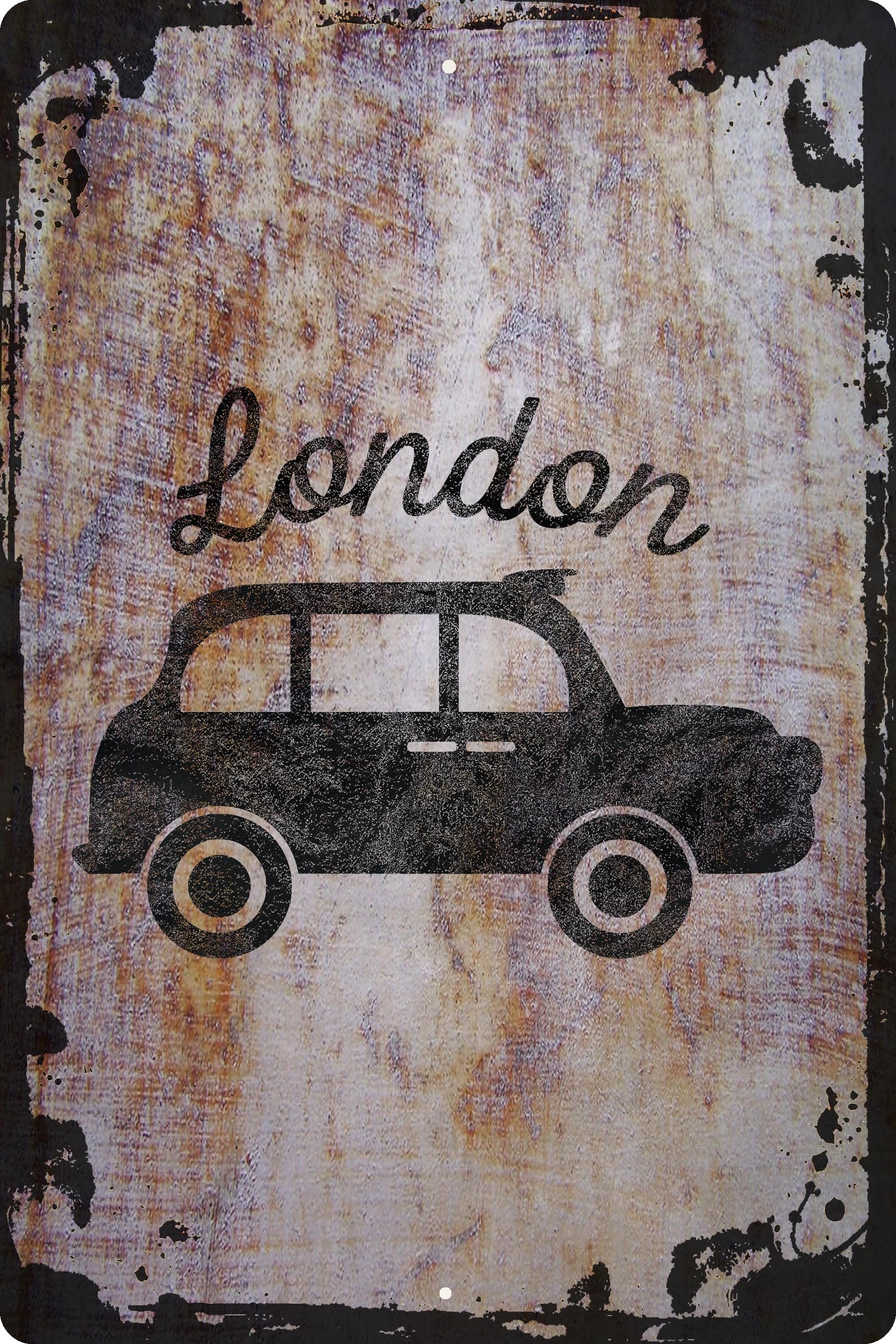 London cab driving taxi car vehicle cursive home love Beige Wall Art ...