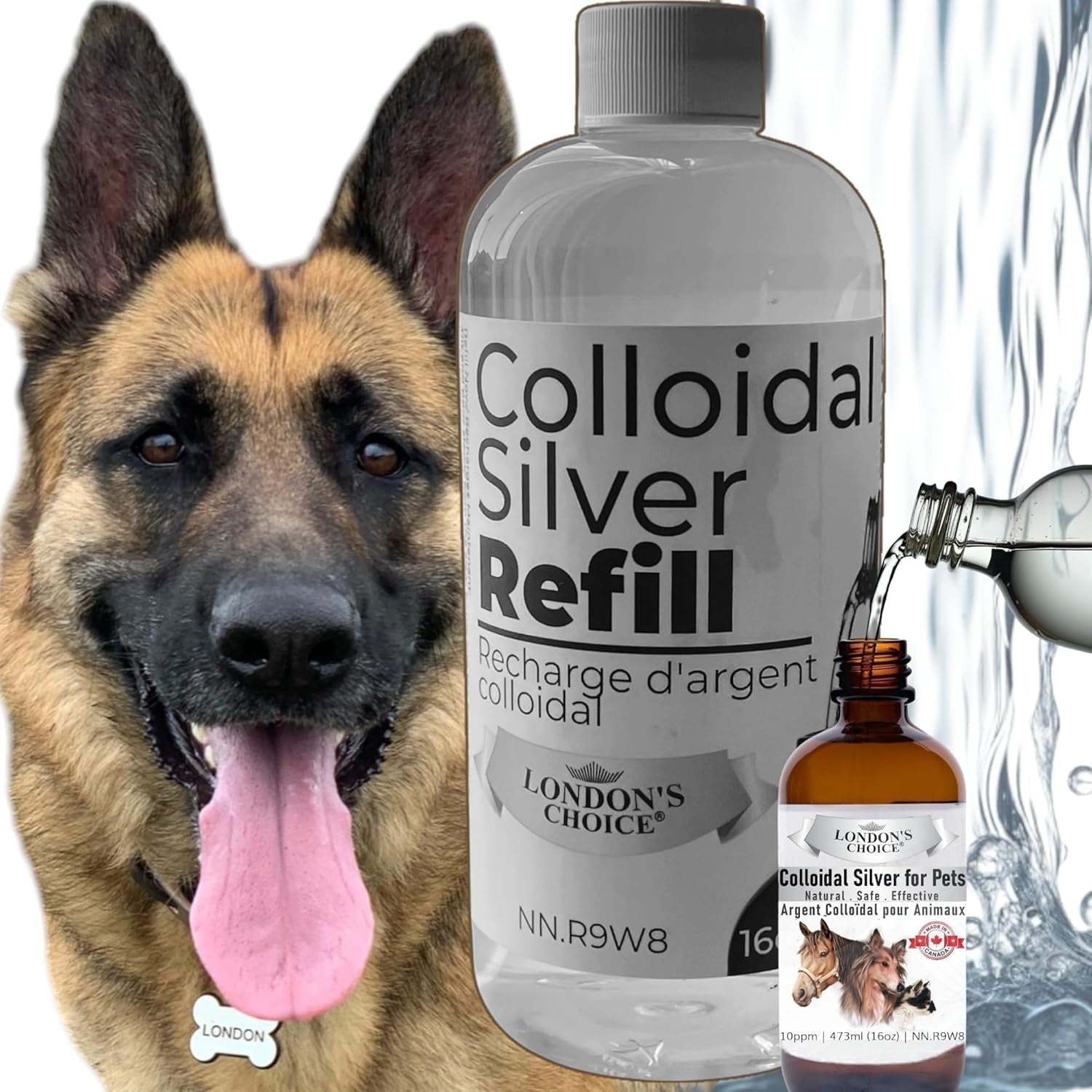 London’s Choice Ionic Colloidal Silver for Pets | 16 oz (473 ml) Refill ...