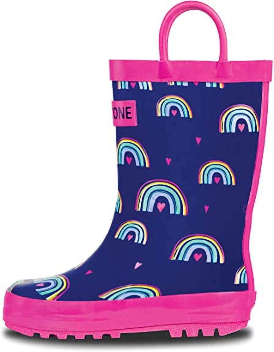 Lone Cone Rain Boots with Easy-on Handles for Toddlers Kids, Hearts and ...