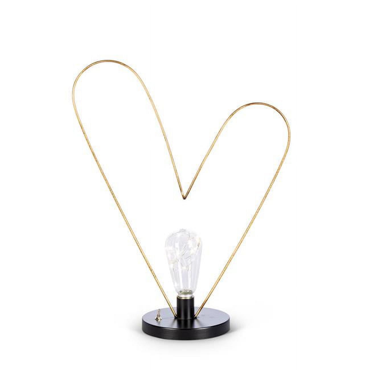 Lone Elm Studios 18.11 in. Heart Shape Metal Tabletop with LED Light ...