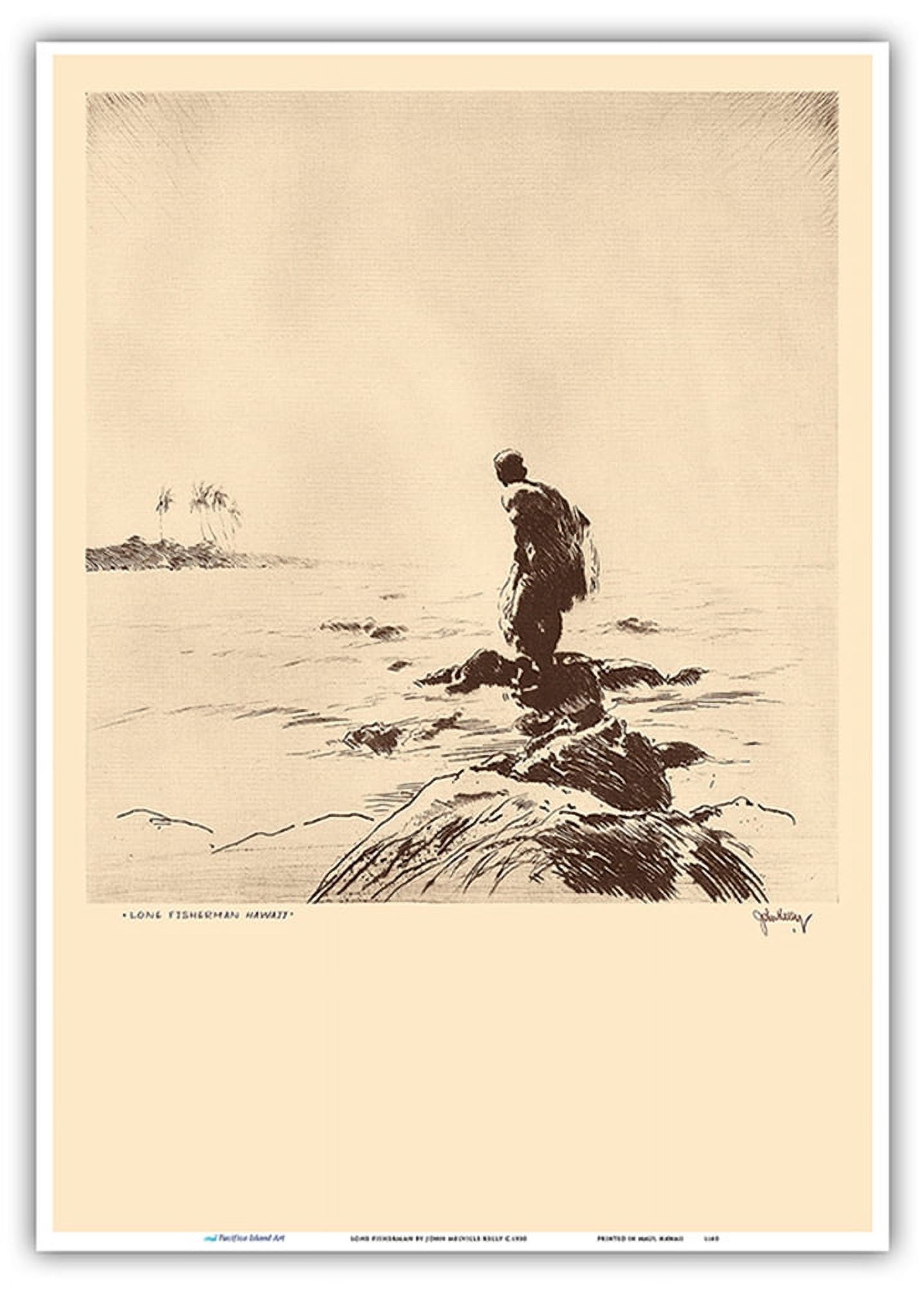 Lone Fisherman (Lawaiʻa) Hawaii - from Etchings and Drawings of ...