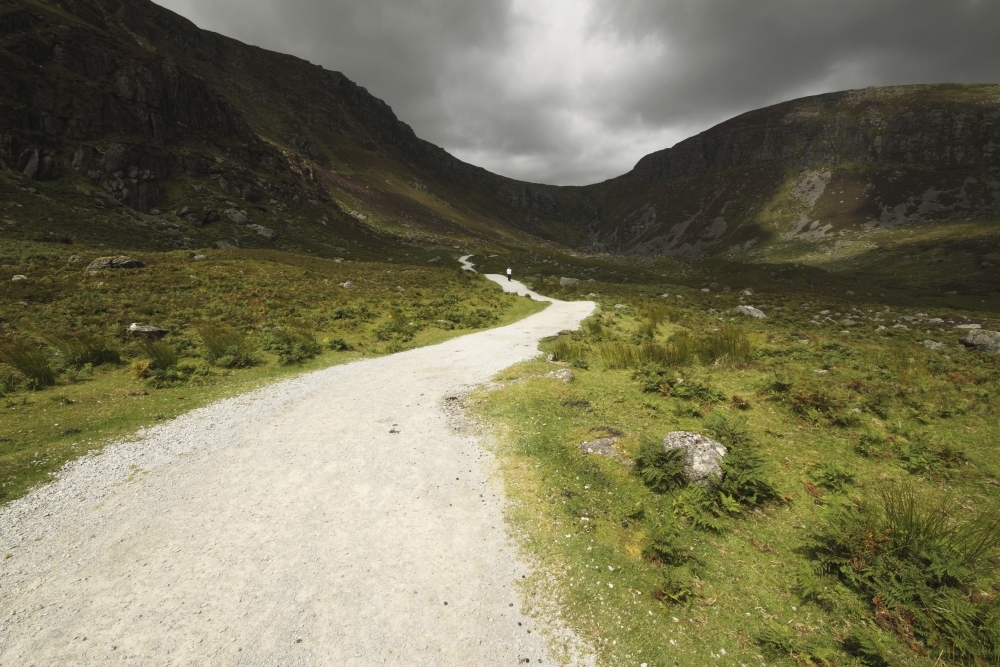 Lone Person Walking On A Path Leading Up To Mahon Falls In The Comeragh ...