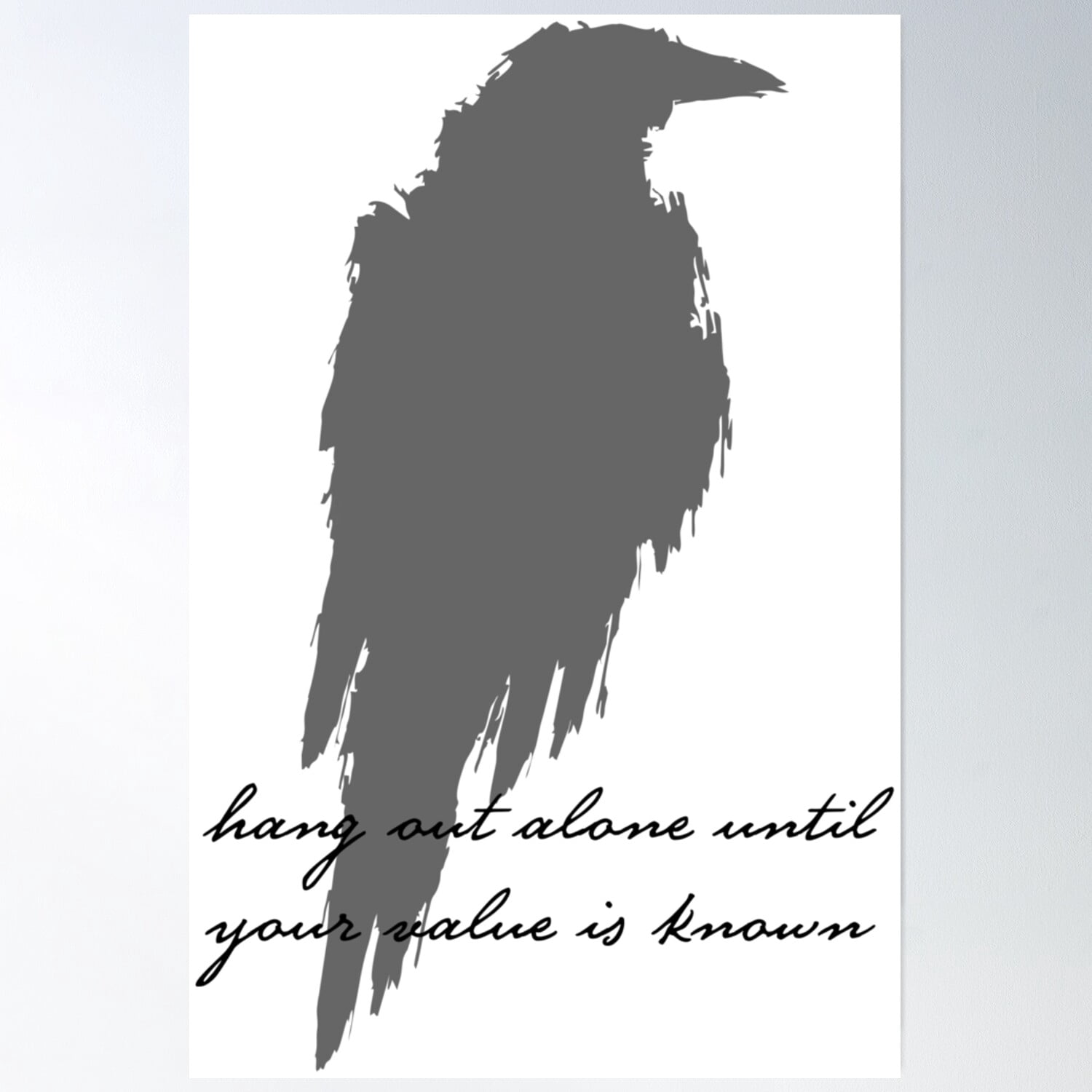 “Lone Raven With Inspirational Quote” Poster Wall Art, Modern Wall ...