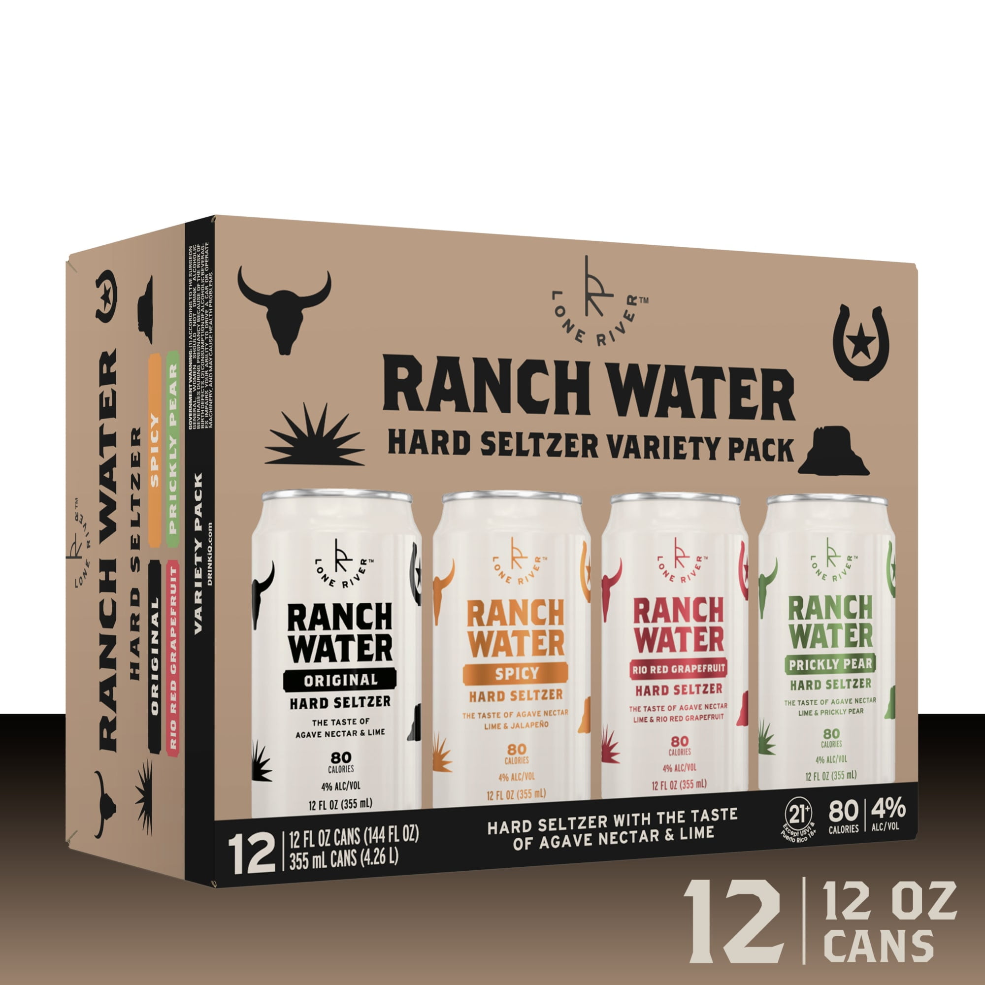 Lone River Ranch Water Hard Seltzer Variety Pack, 12oz Cans, 12pk ...