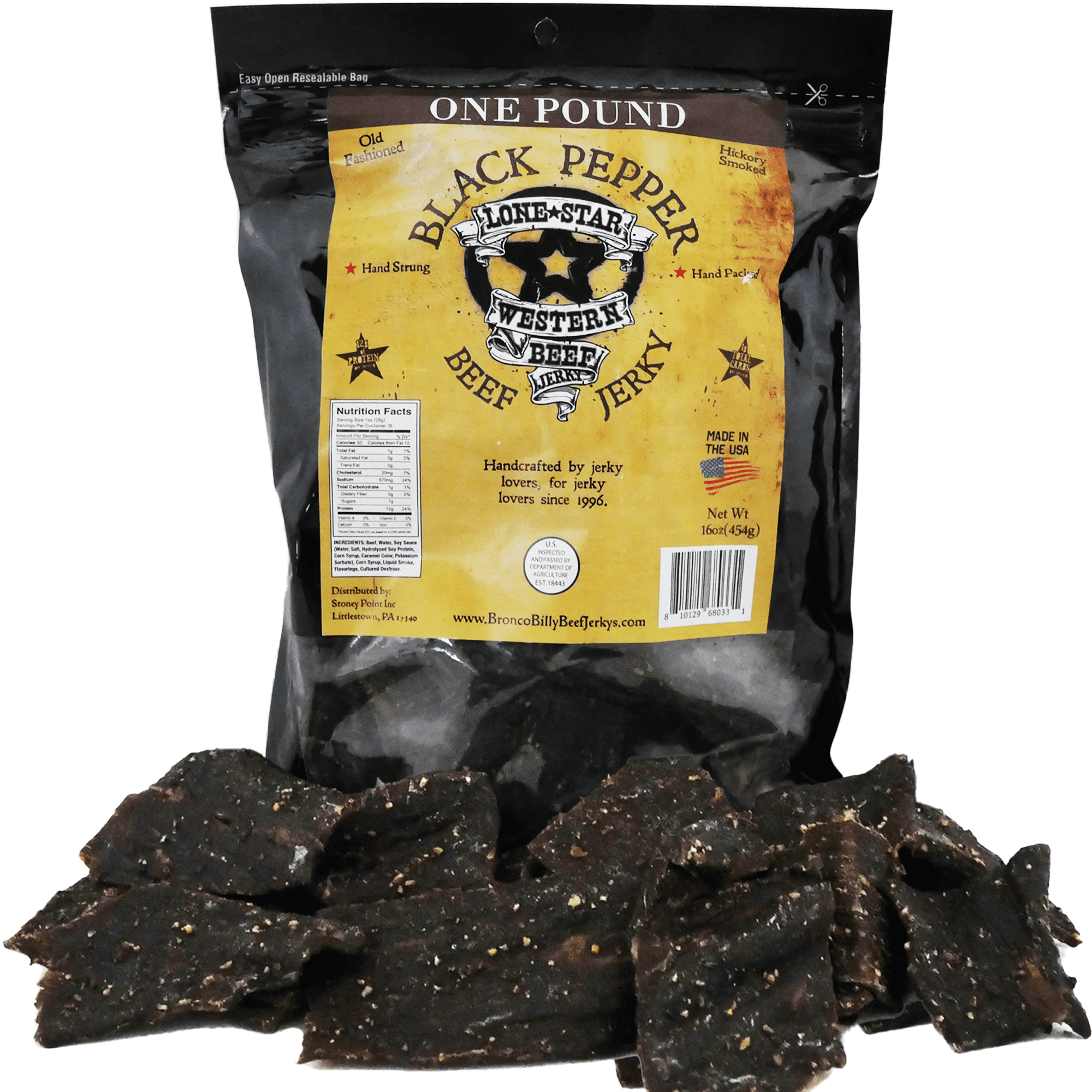Lone Star Spicy Black Pepper Beef Jerky - 1lb Resealable Bag ...