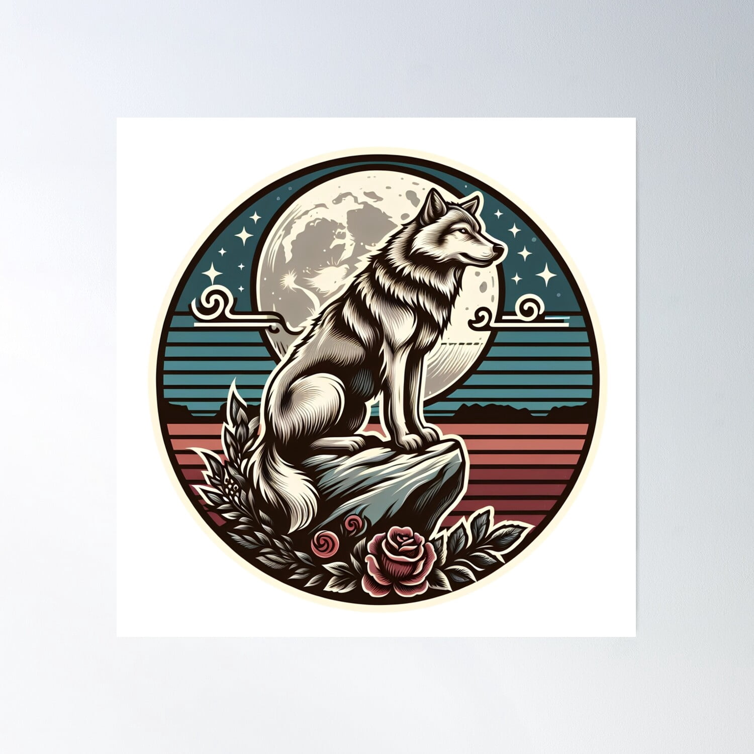 Lone Wolf Poster Wall Art, Modern Wall Decor, 30x30 UNFRAMED - Walmart.com